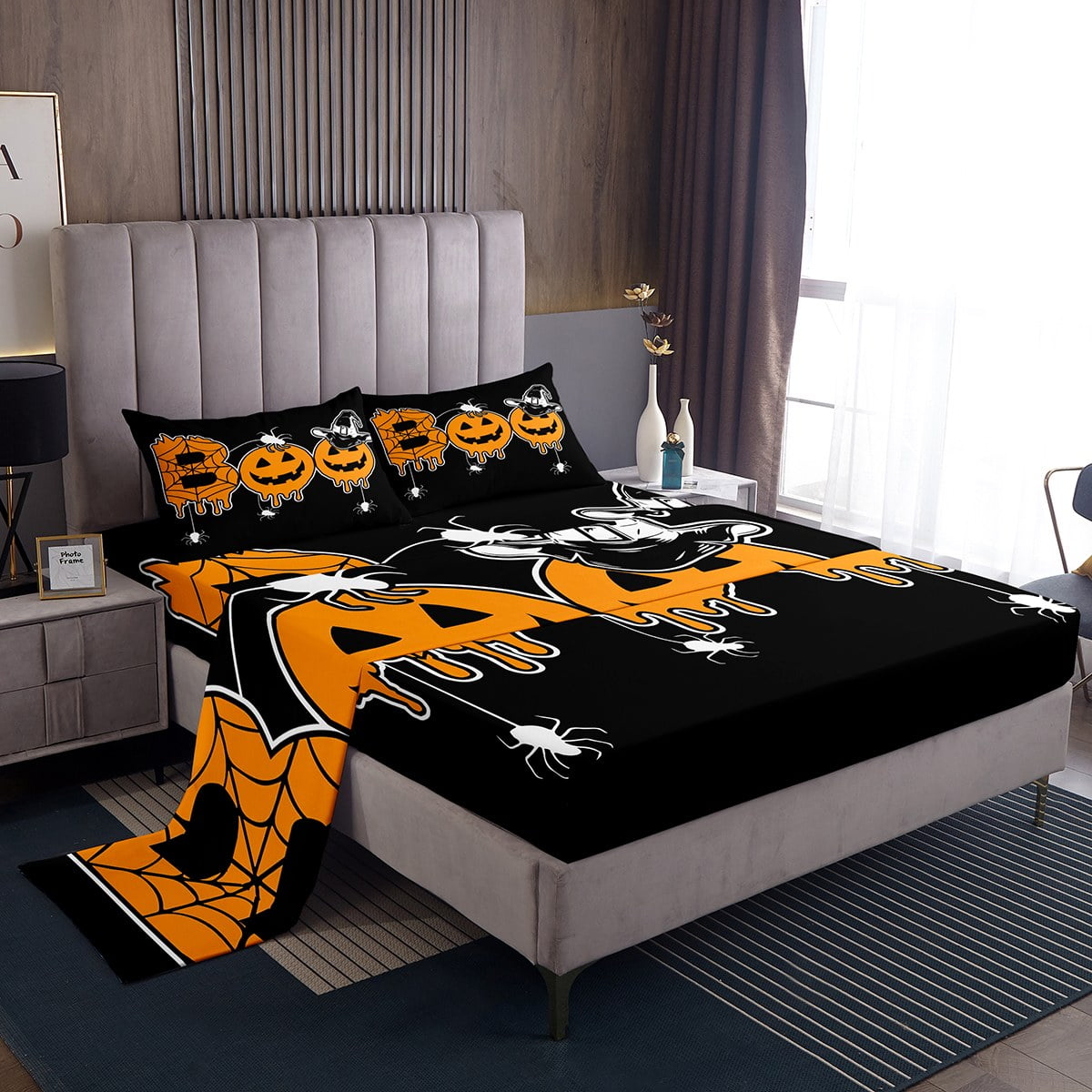 Happy Halloween Bed Sheets Set Twin,Pumpkin Lantern Bedding Set Teens ...