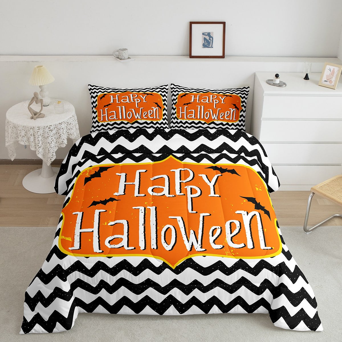 Happy Halloween Bedding Comforter Sets for Kids Newborn Adults Spooky ...