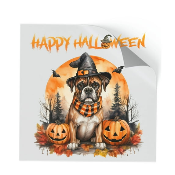 Happy Halloween Boxer Witches Hat Pumpkin Carving Cutout Transfer ...