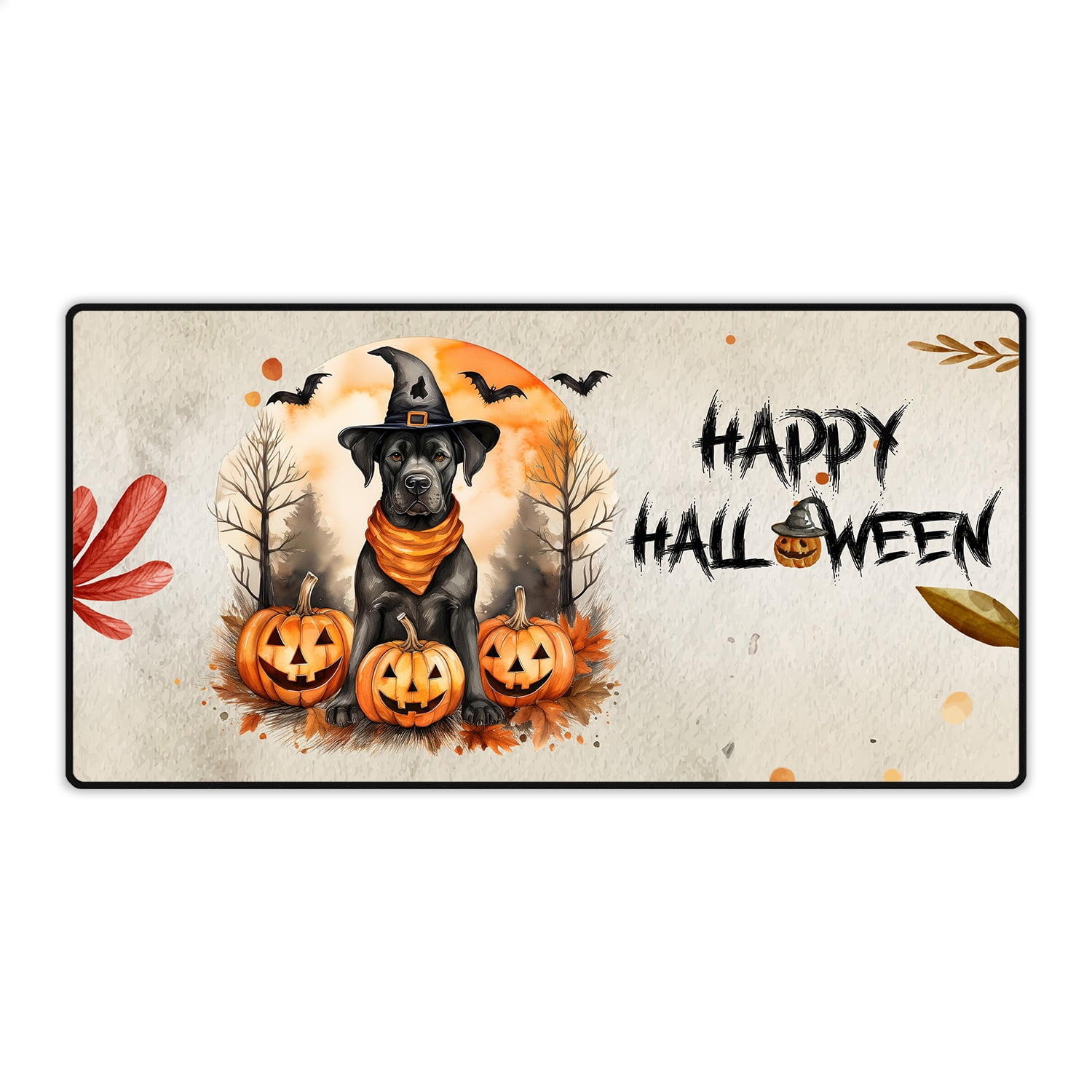 Happy Halloween Cane Corso Witches Hat Pumpkin Carving Desk Mat Full ...