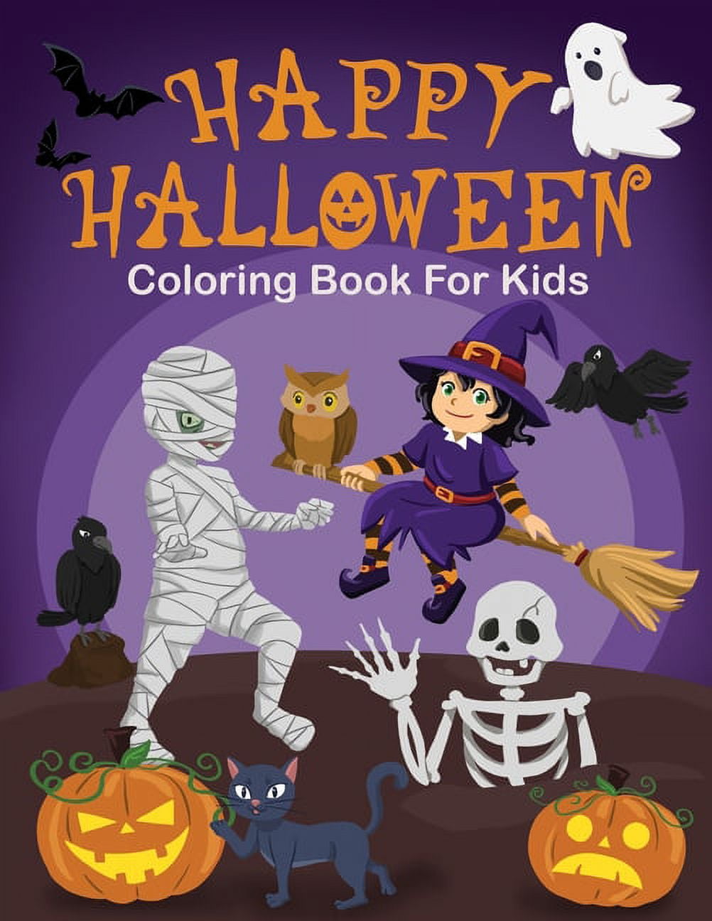 Happy Halloween Coloring Book For Kids: Age 4-8 - A Fun And Easy ...
