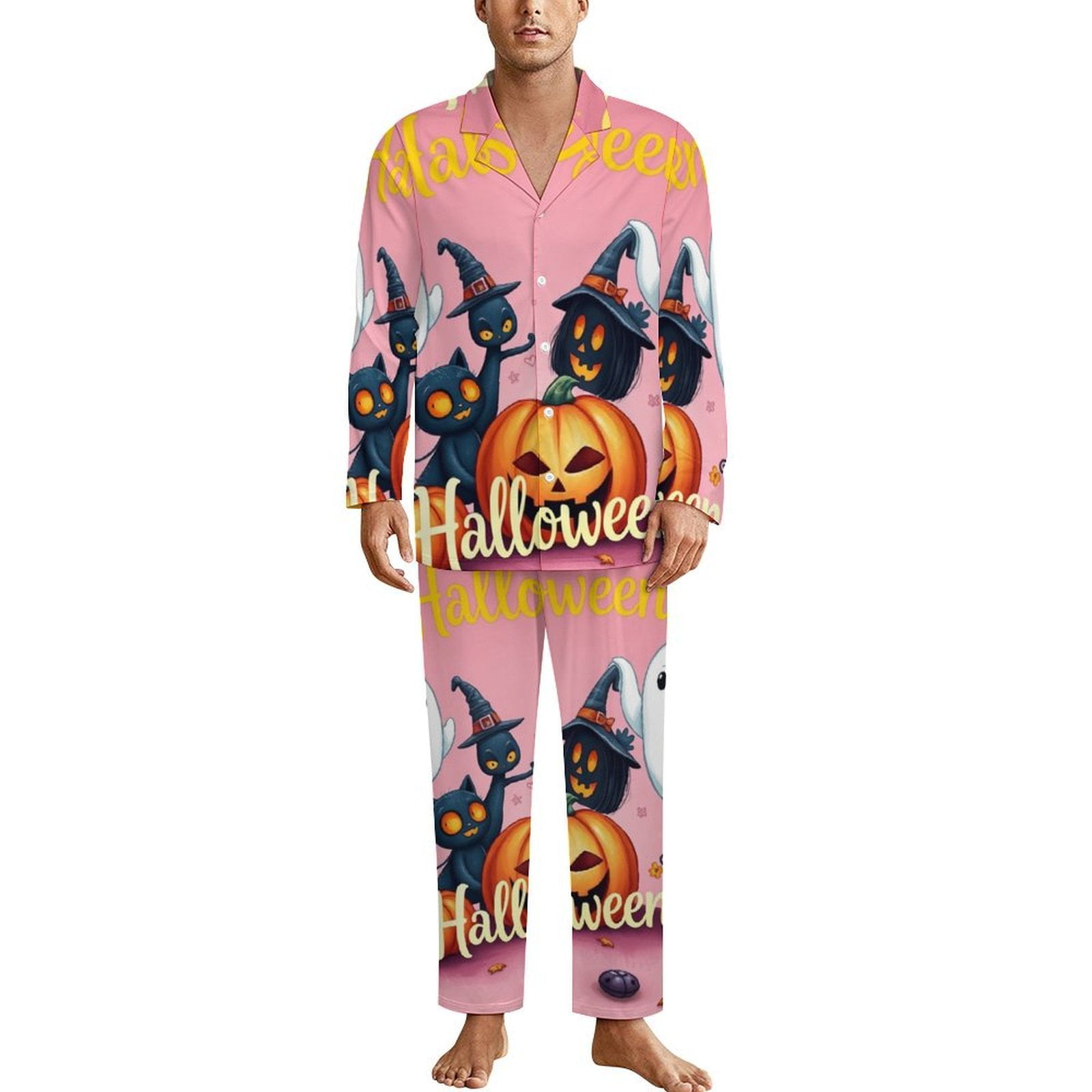 Happy Halloween Cute Spooky Friends Pajama Set Autumn Soft Home ...