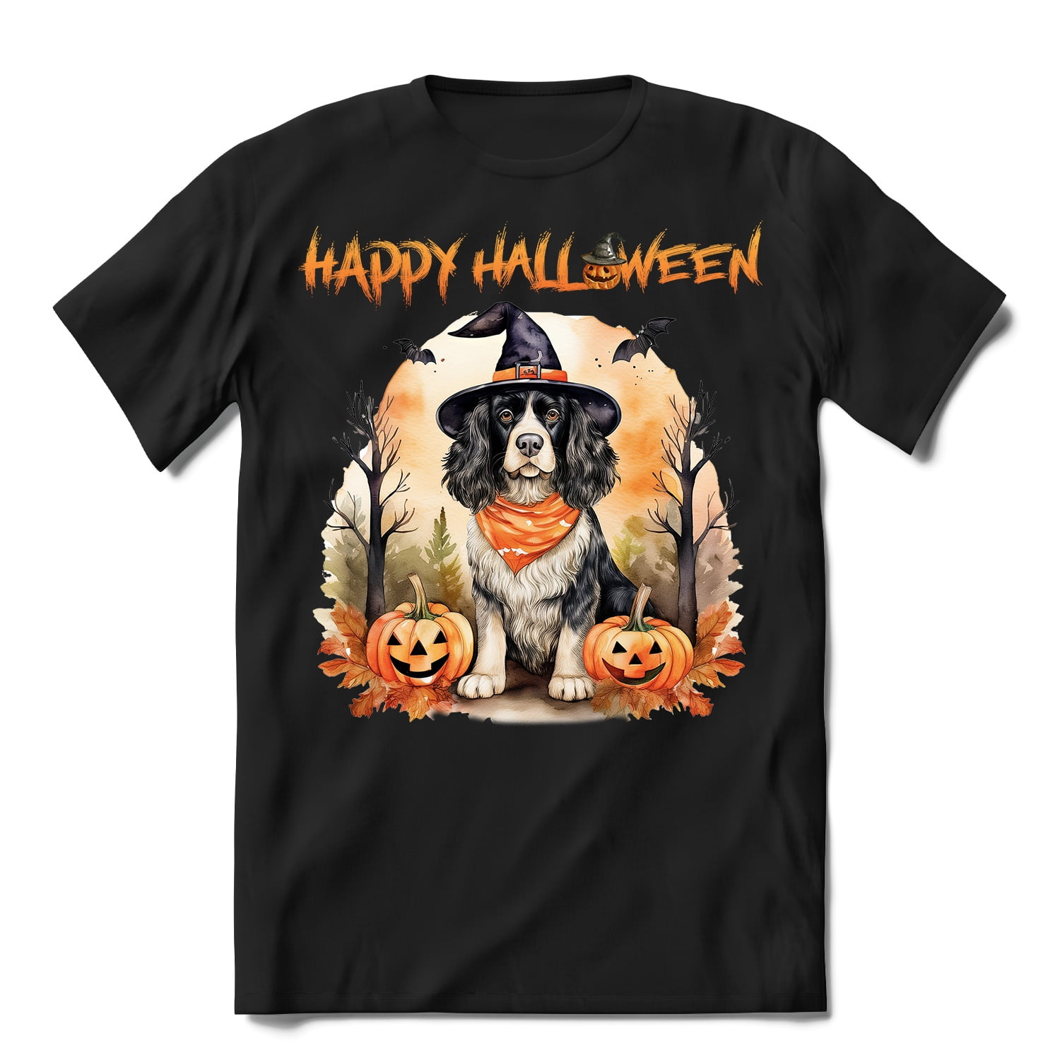 Happy Halloween English Springer Spaniel Witches Hat Pumpkin Carving ...
