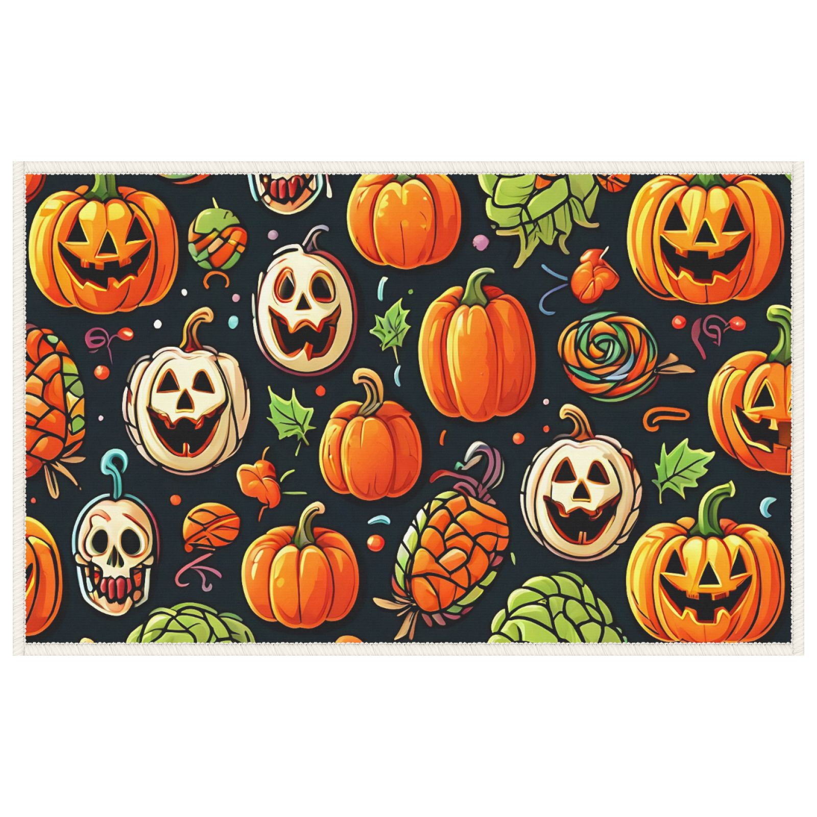 Happy Halloween Front Door Mat Halloween Candy Candy Corns Ghoulish ...