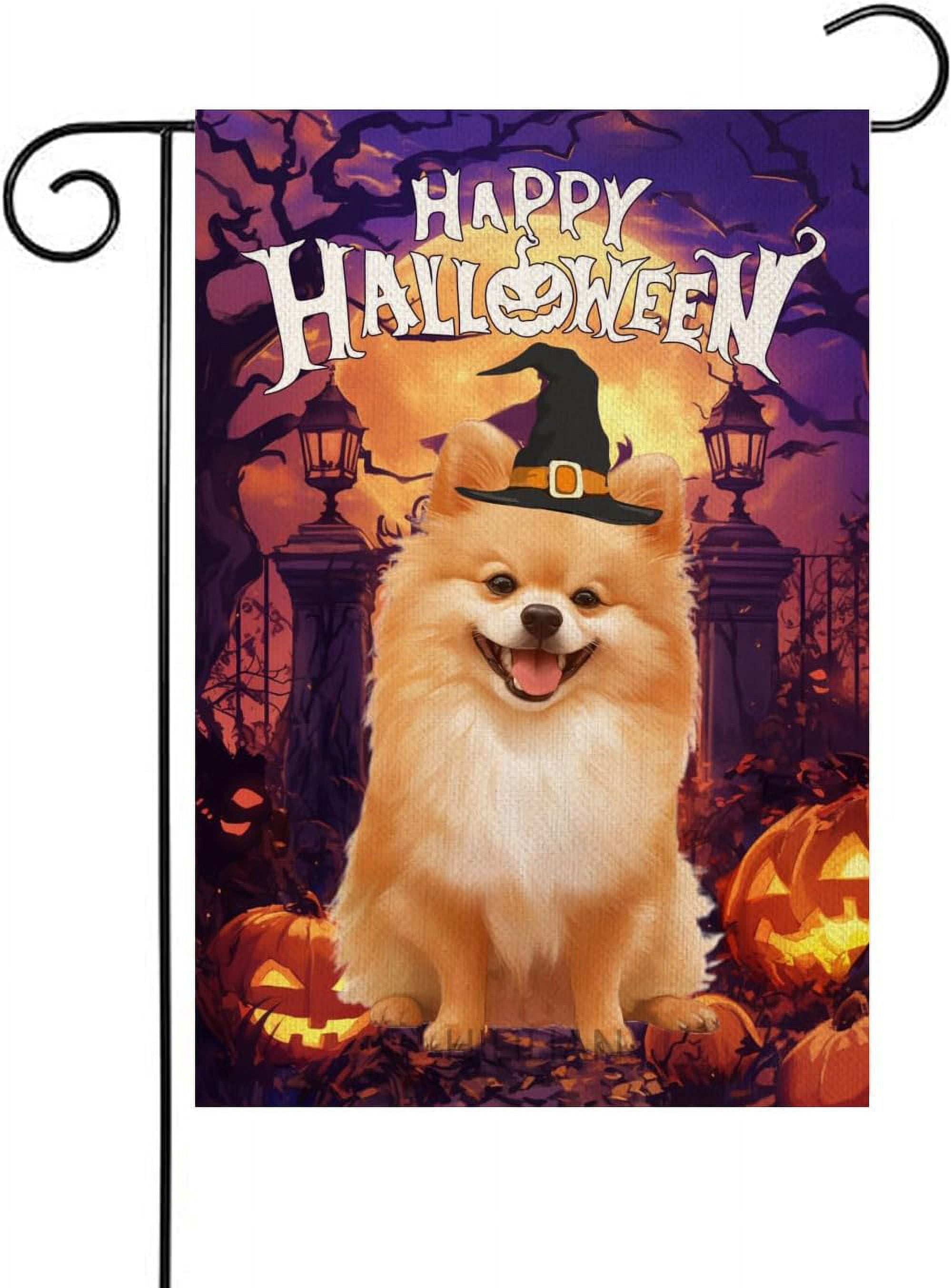 Happy Halloween Garden Flag Dog Double Sided Outside, Dalmatian Flag ...