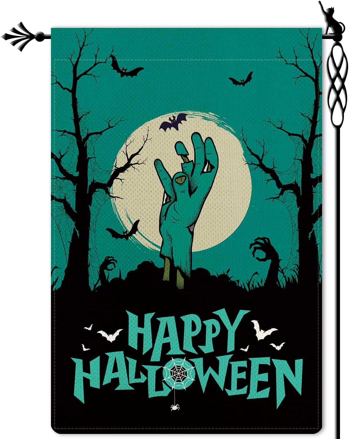 Happy Halloween Garden Flag Spooky Ghost Garden Flag Scary Bat Vertical ...