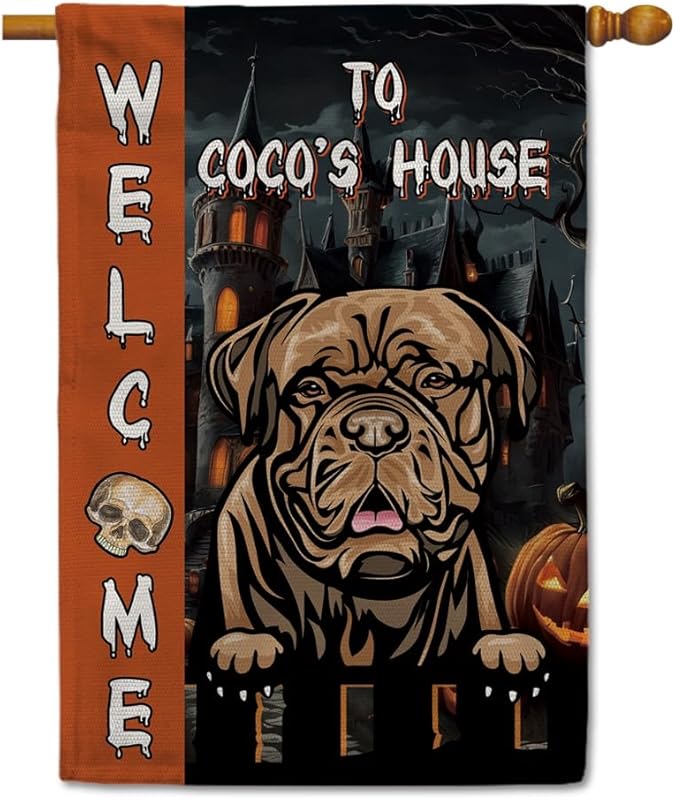 Happy Halloween Garden Flag Welcome to Dog's House English Springer ...