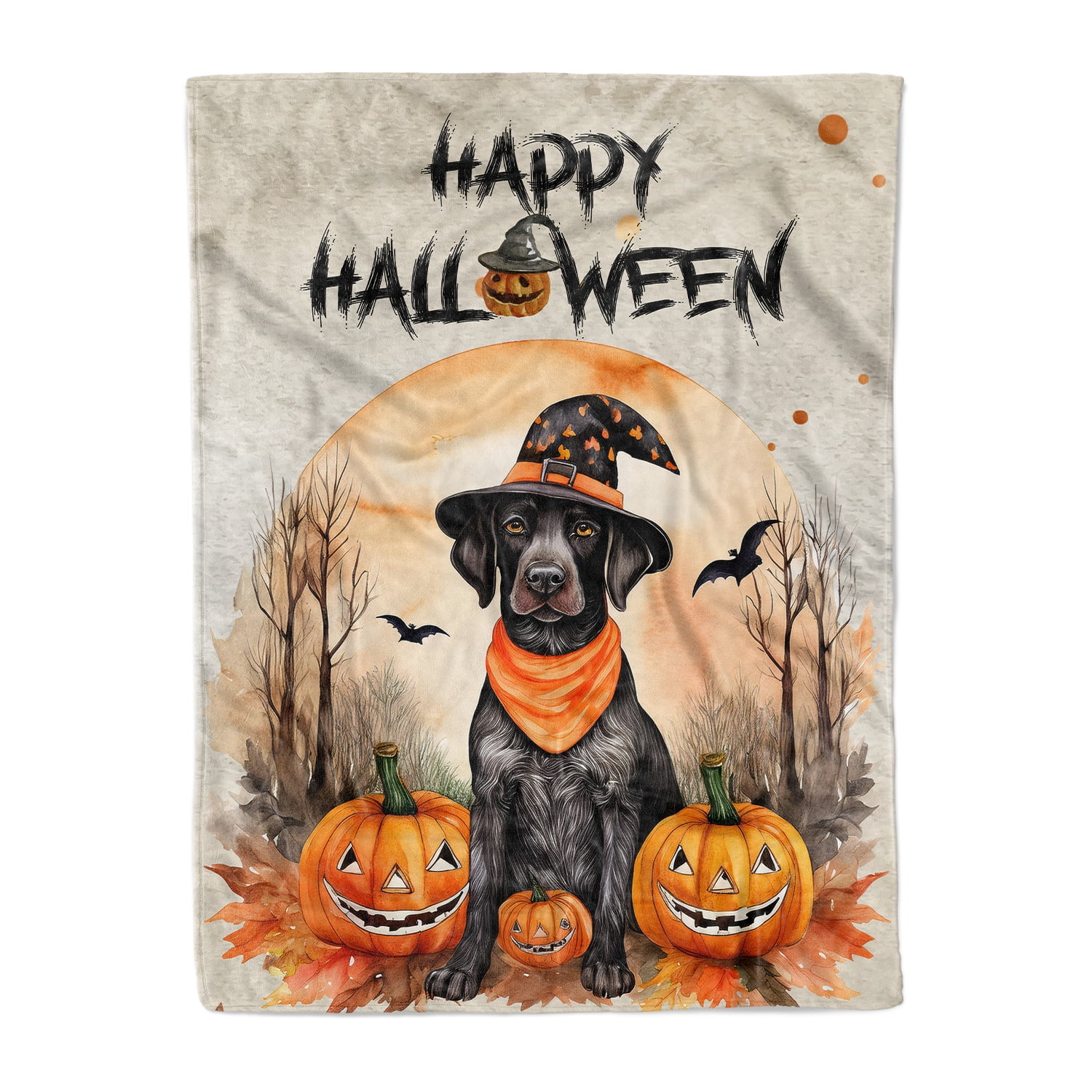 Happy Halloween German Shorthaired Pointer Witches Hat Pumpkin Carving ...