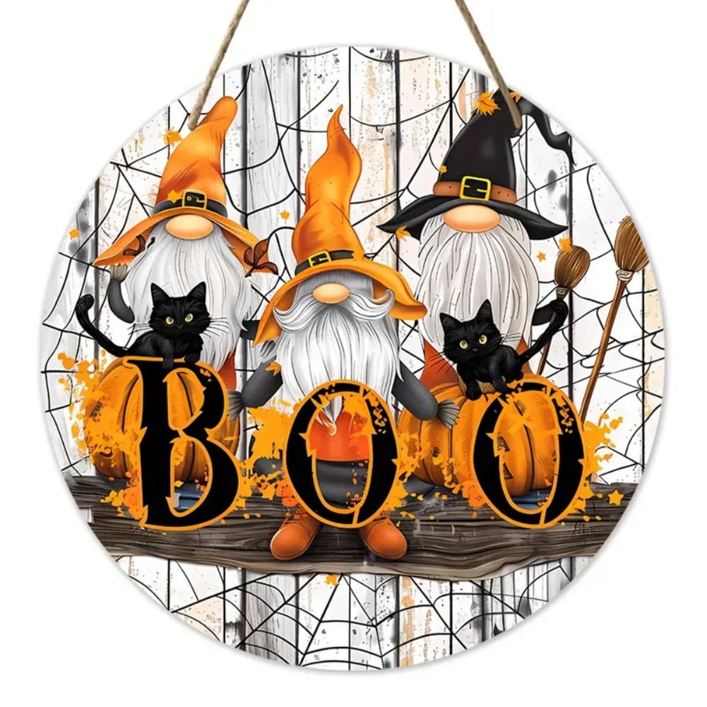 Happy Halloween Gnome Wooden Sign Welcome Decor,Halloween Hanging Sign ...