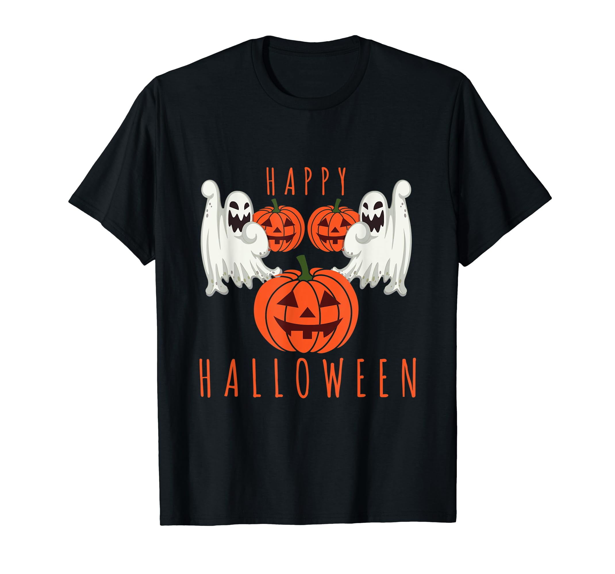 Happy Halloween Jack O Lantern Scary Ghosts Pumpkin Face T-Shirt ...