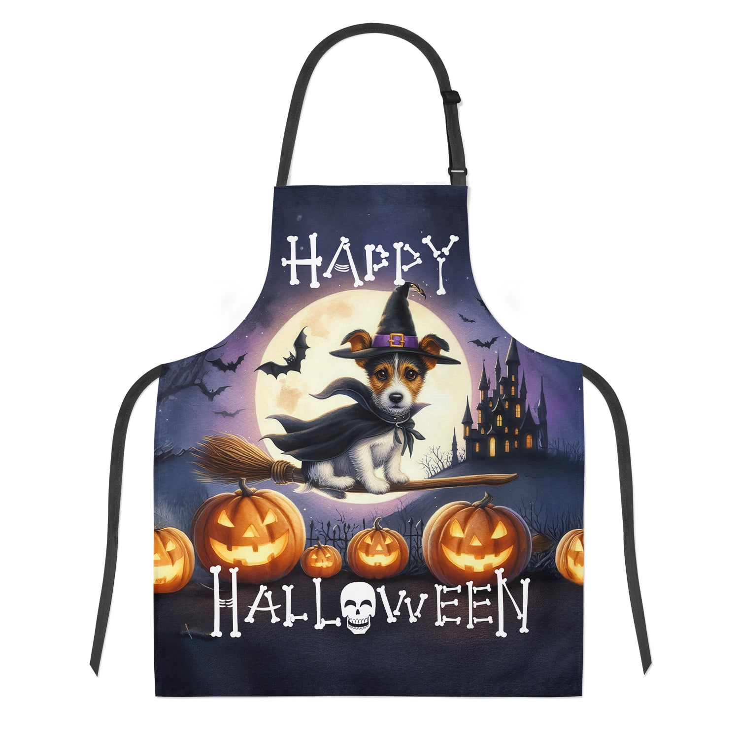 Happy Halloween Jack Russell Terrier Witch Pumpkins Bats Apron Parson ...