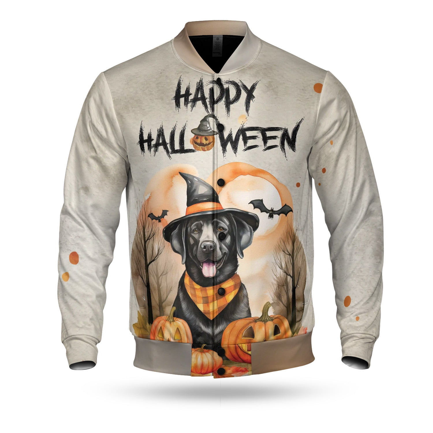 Happy Halloween Labrador Retriever Witches Hat Pumpkin Carving All Over ...