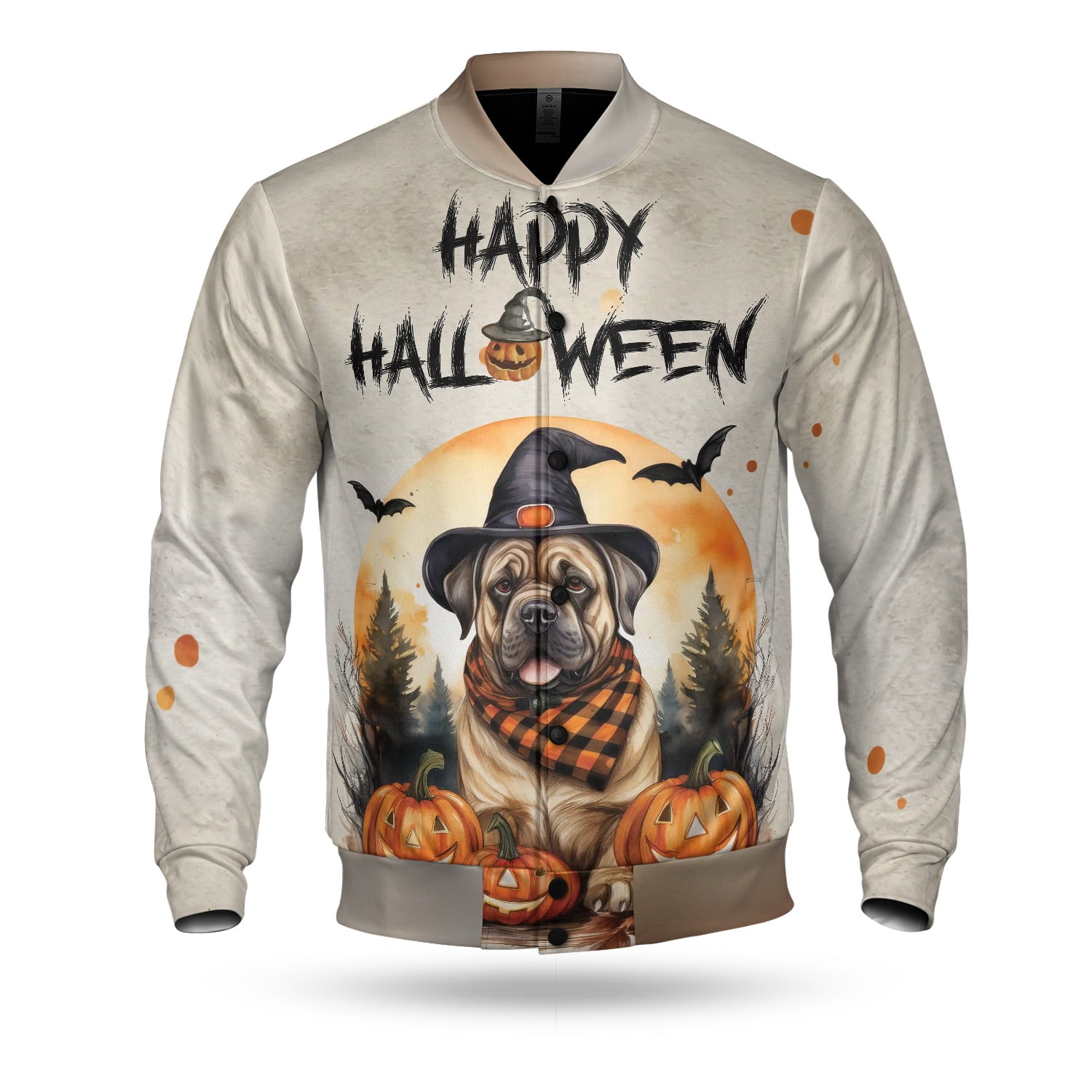 Happy Halloween Mastiff Witches Hat Pumpkin Carving All Over Print 3D ...