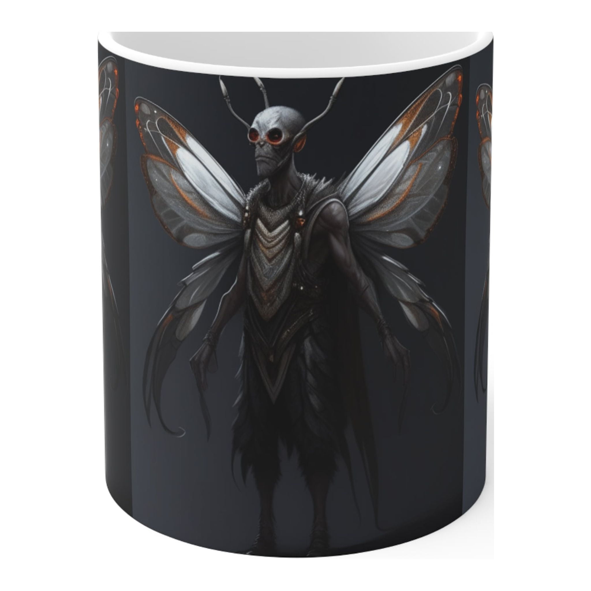 Happy Halloween Mothman Butterfly Spooky Monster Ceramic Coffee Mug ...
