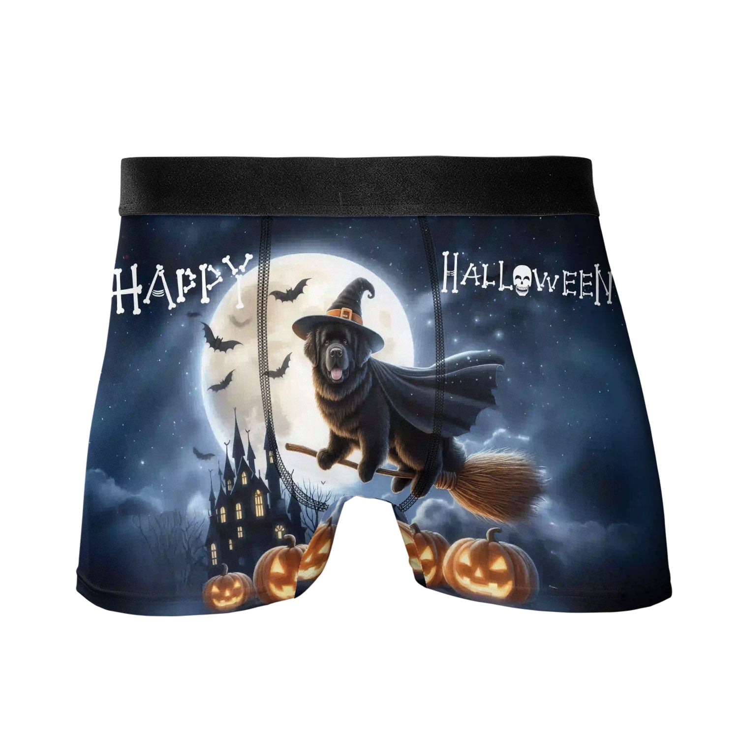 Happy Halloween Newfoundland Witch Pumpkins Bats All Over Print Boxer ...