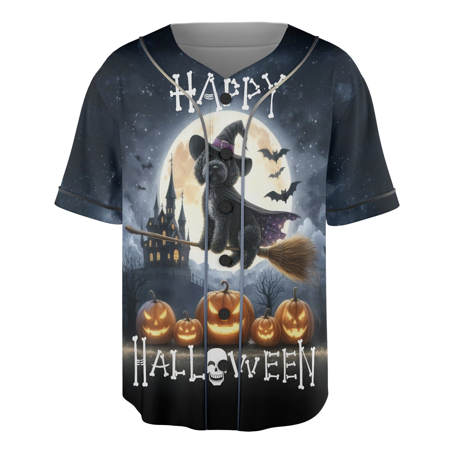 Happy Halloween Portuguese Water Dog Witch Pumpkins Bats All Over Print ...