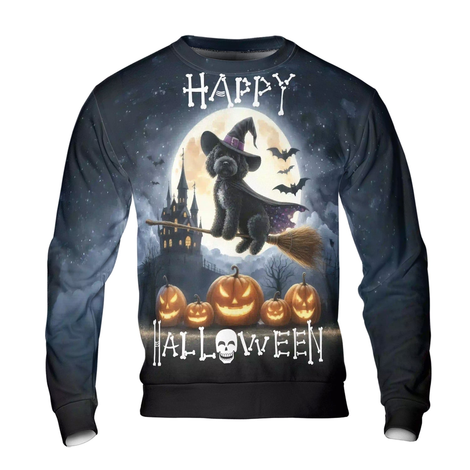 Happy Halloween Portuguese Water Dog Witch Pumpkins Bats All Over Print ...