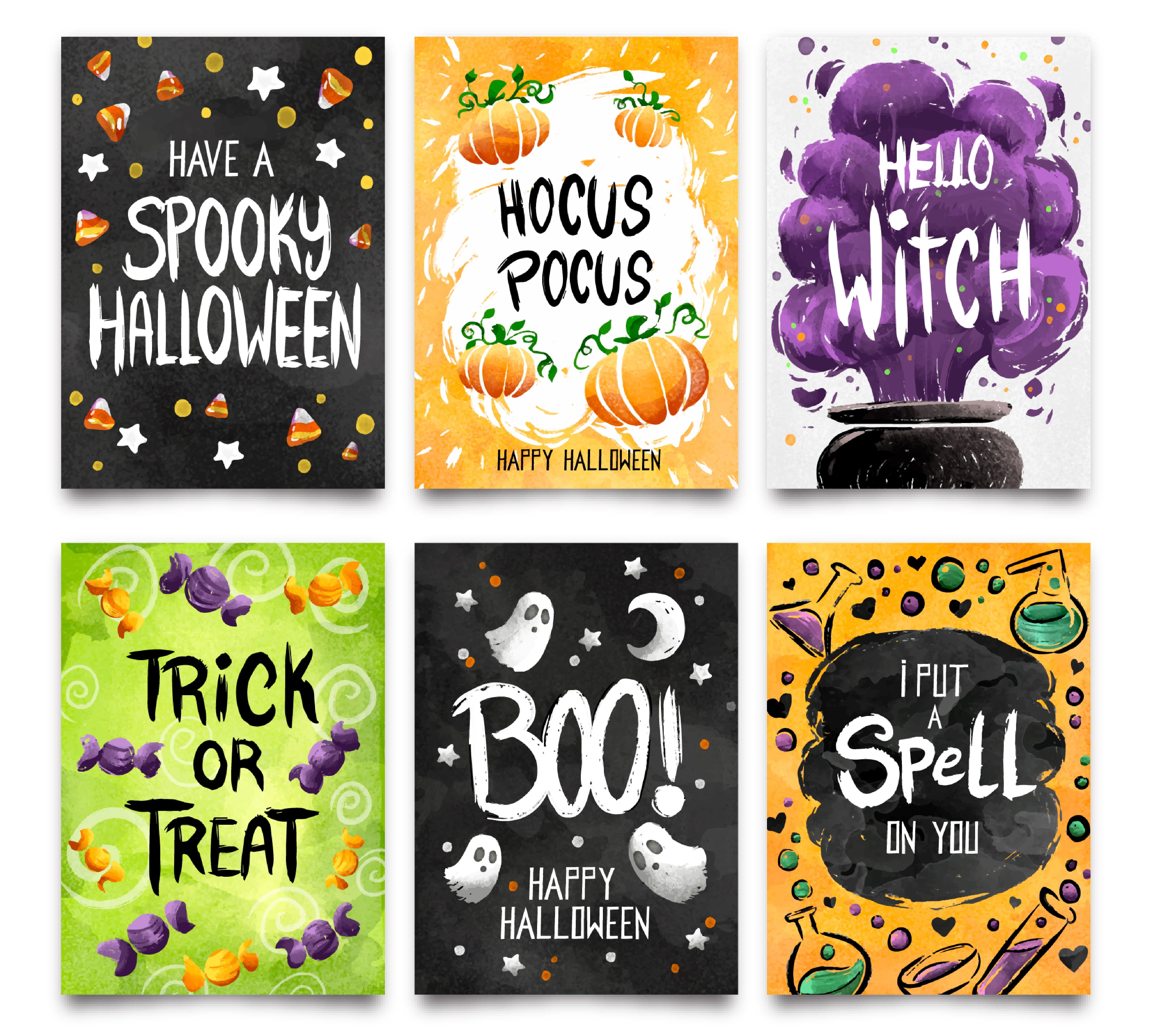 Happy Halloween Postcards - (48 Pack) 4"X6" Cute Vintage Halloween ...