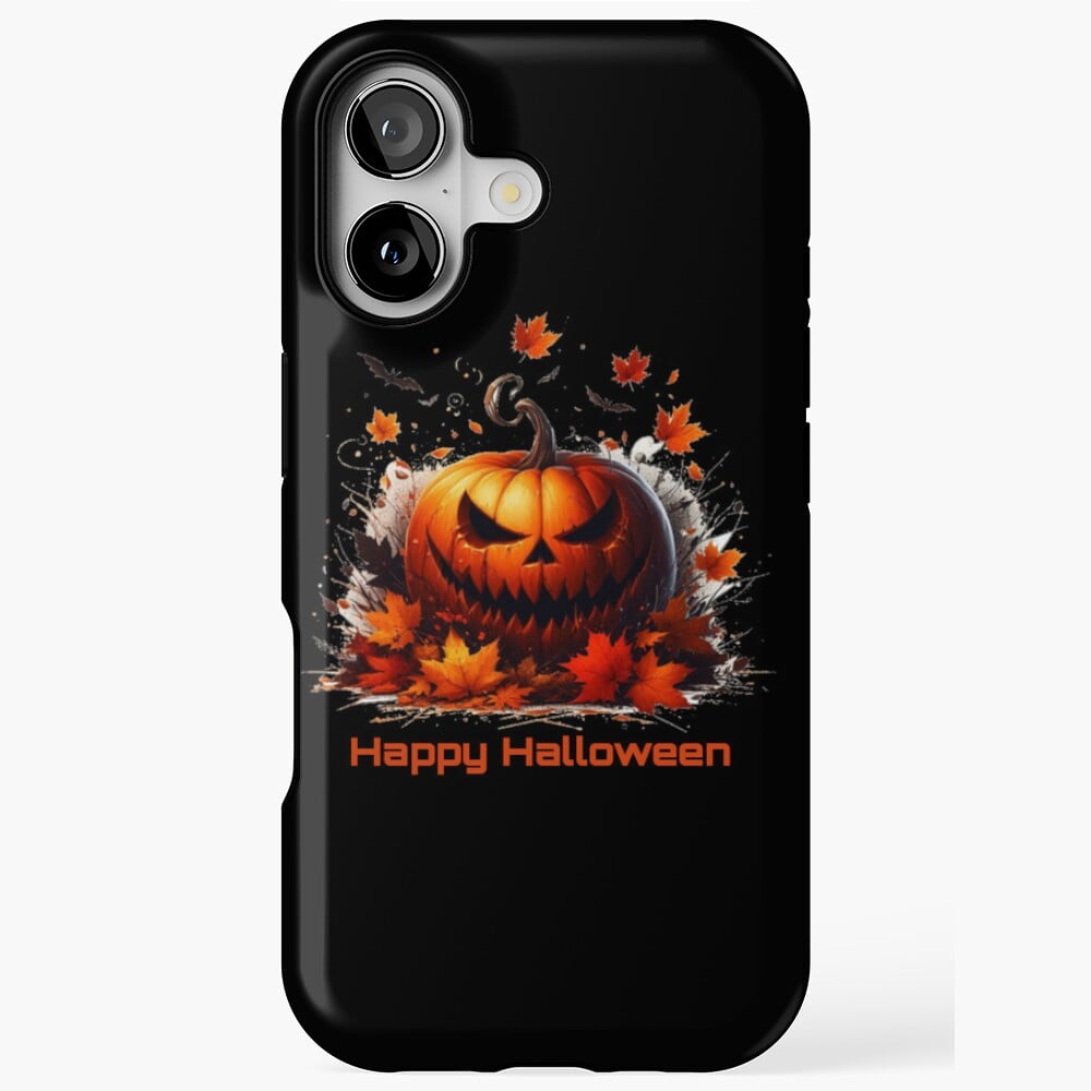 Happy Halloween Pumpkin on Black Background Seasonal Design iPhone 17 ...