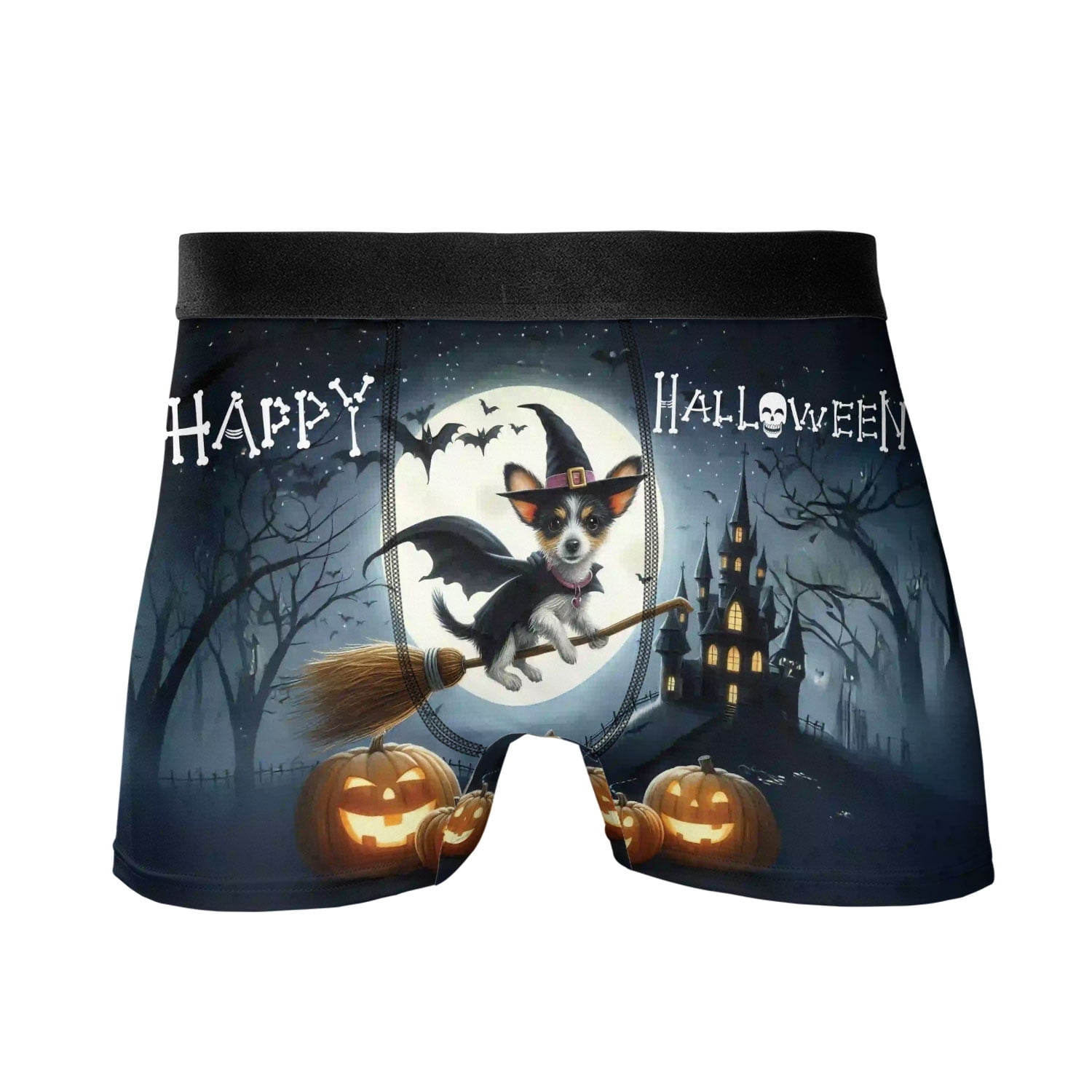 Happy Halloween Rat Terrier Witch Pumpkins Bats All Over Print Boxer ...