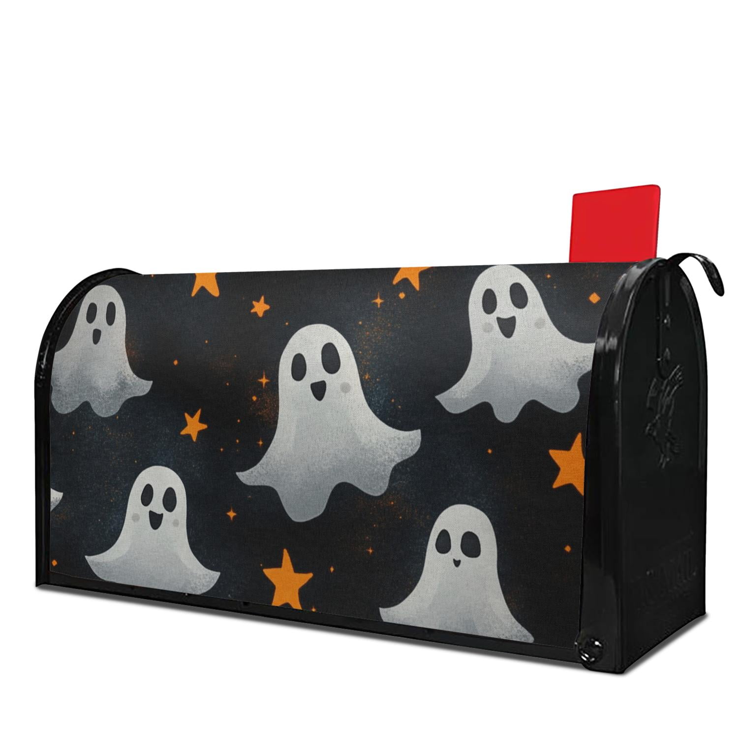 Happy Halloween Spooky Cute Ghost Mailbox Covers,Magnetic 21x25.5 Inch Mailboxwrap Water Proof ...