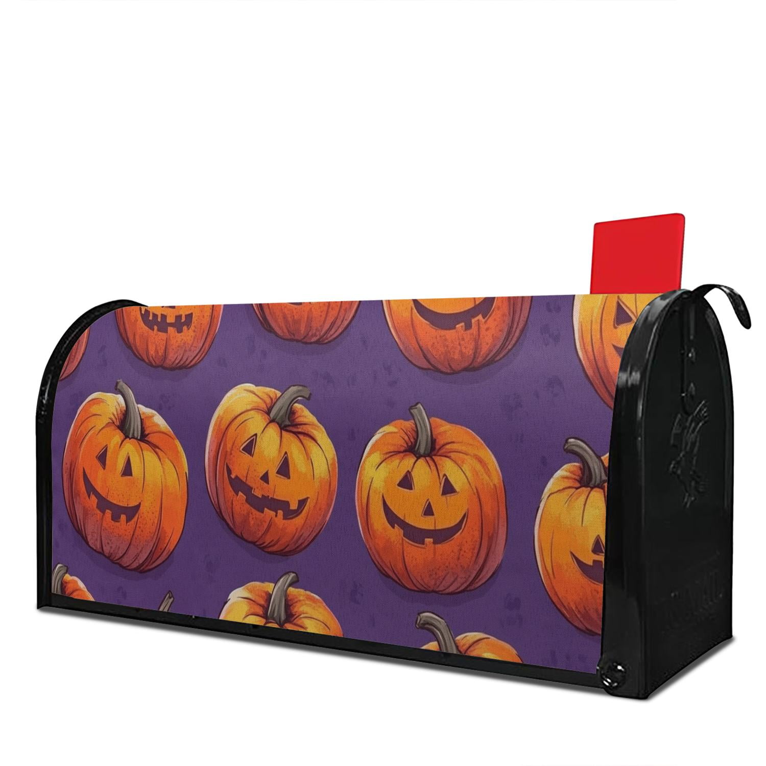 Happy Halloween Spooky Pumpkin Bat Mailbox Cover,Magnetic 18x21 Inch ...