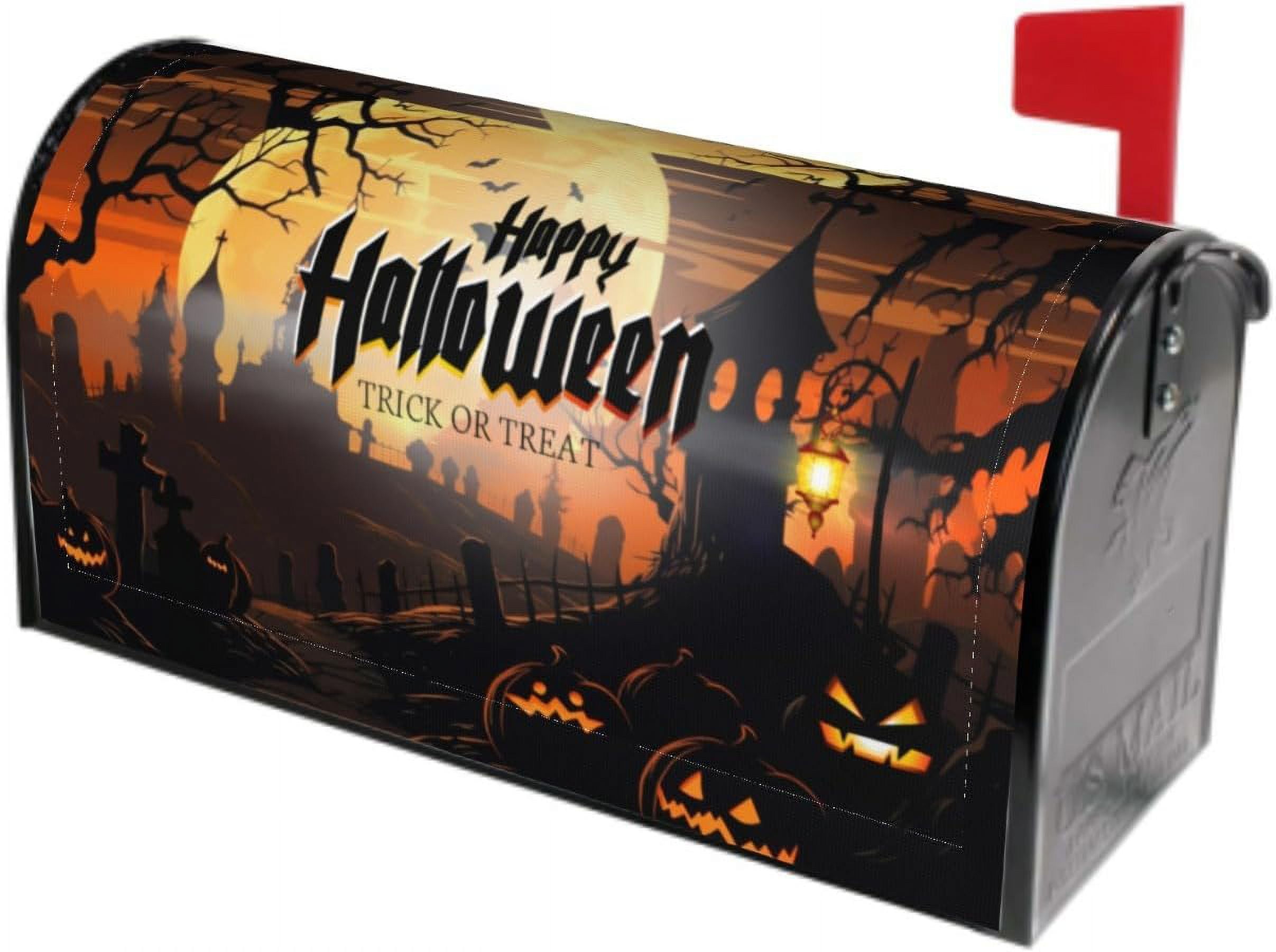 Happy Halloween Spooky Pumpkins Mailbox Cover Magnetic Trick Or Treat ...
