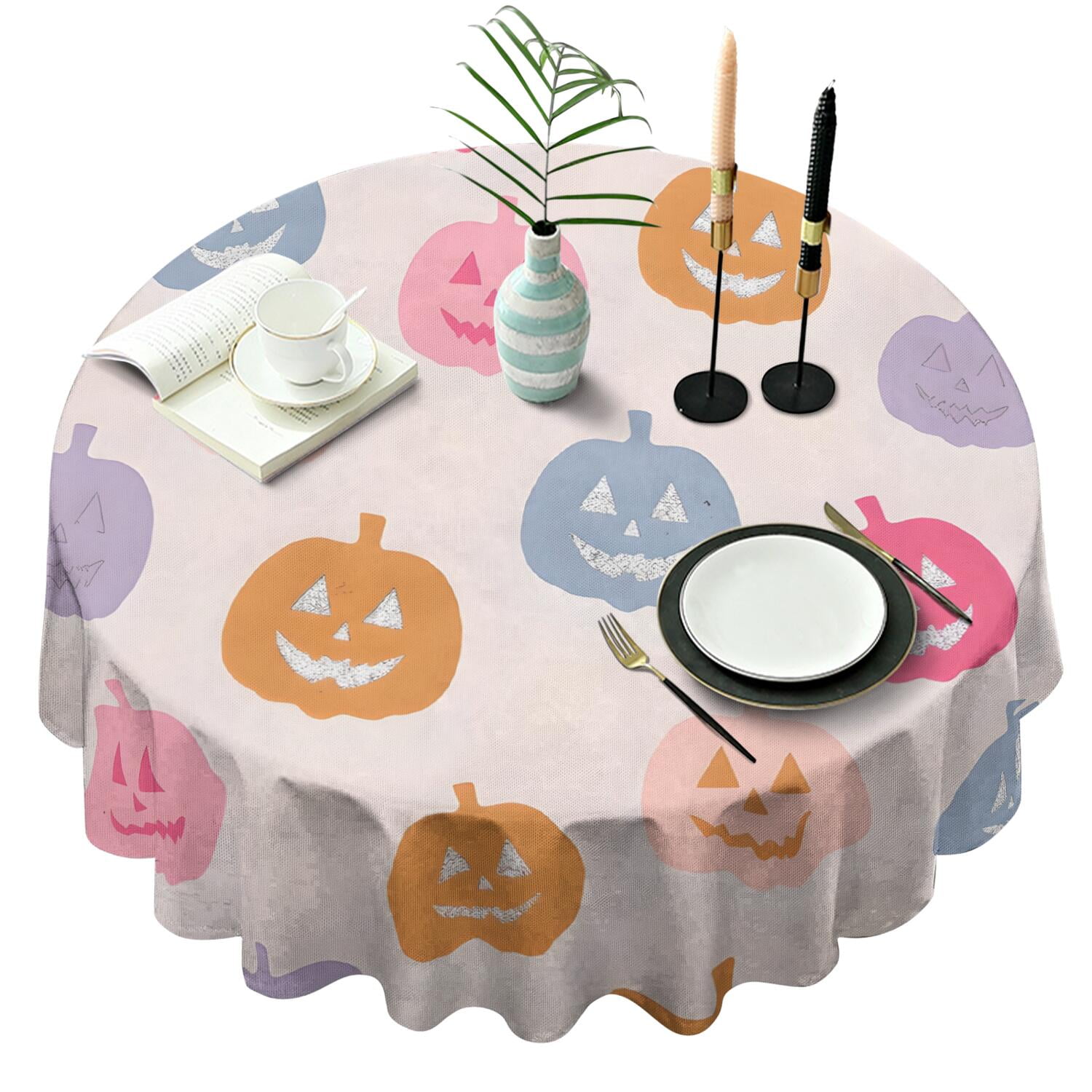 Happy Halloween Table Cloth Wrinkle Resistant Washable Tablecolths ...