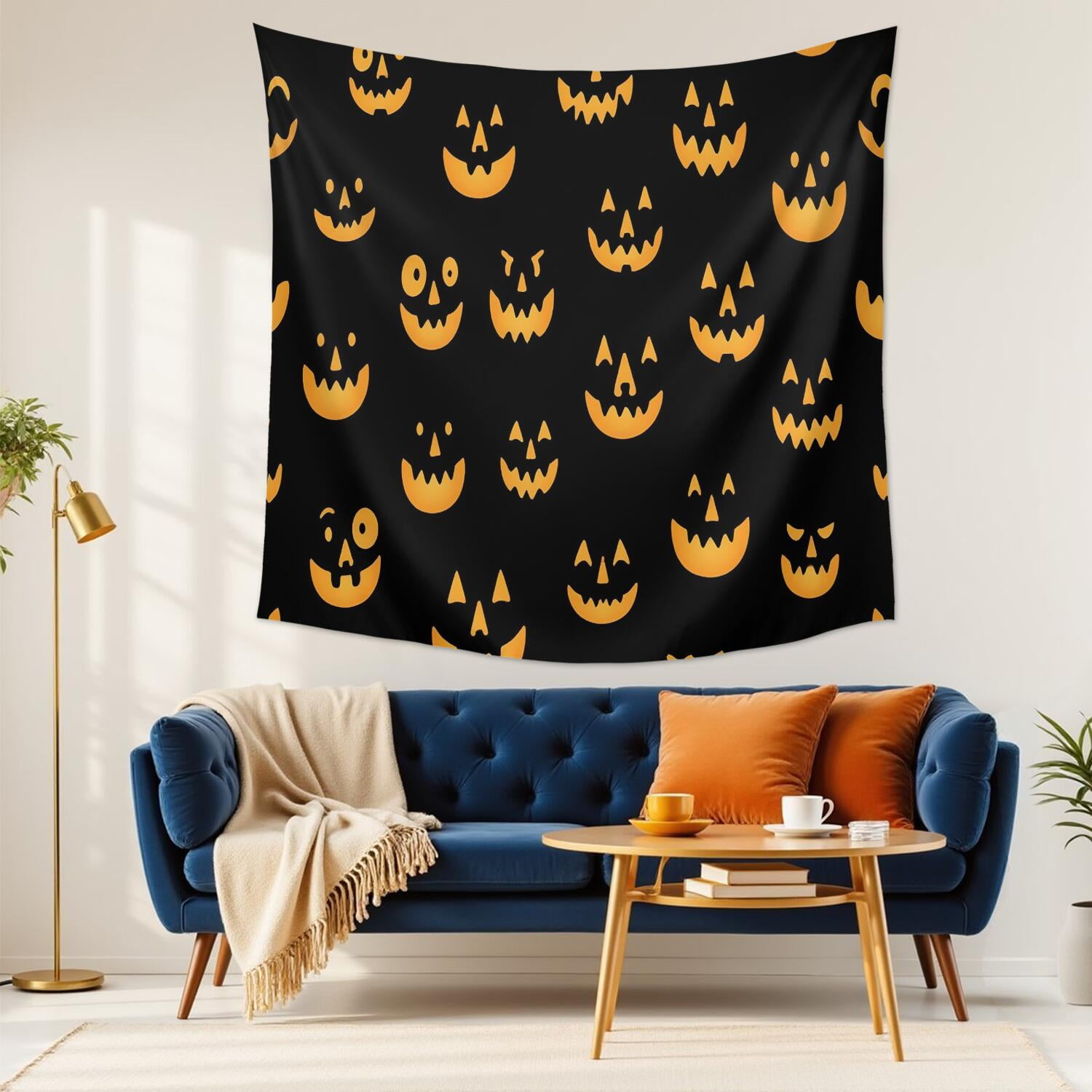 Happy Halloween Tapestry Table Covers Horror Pumpkin Ghost Tapestries ...