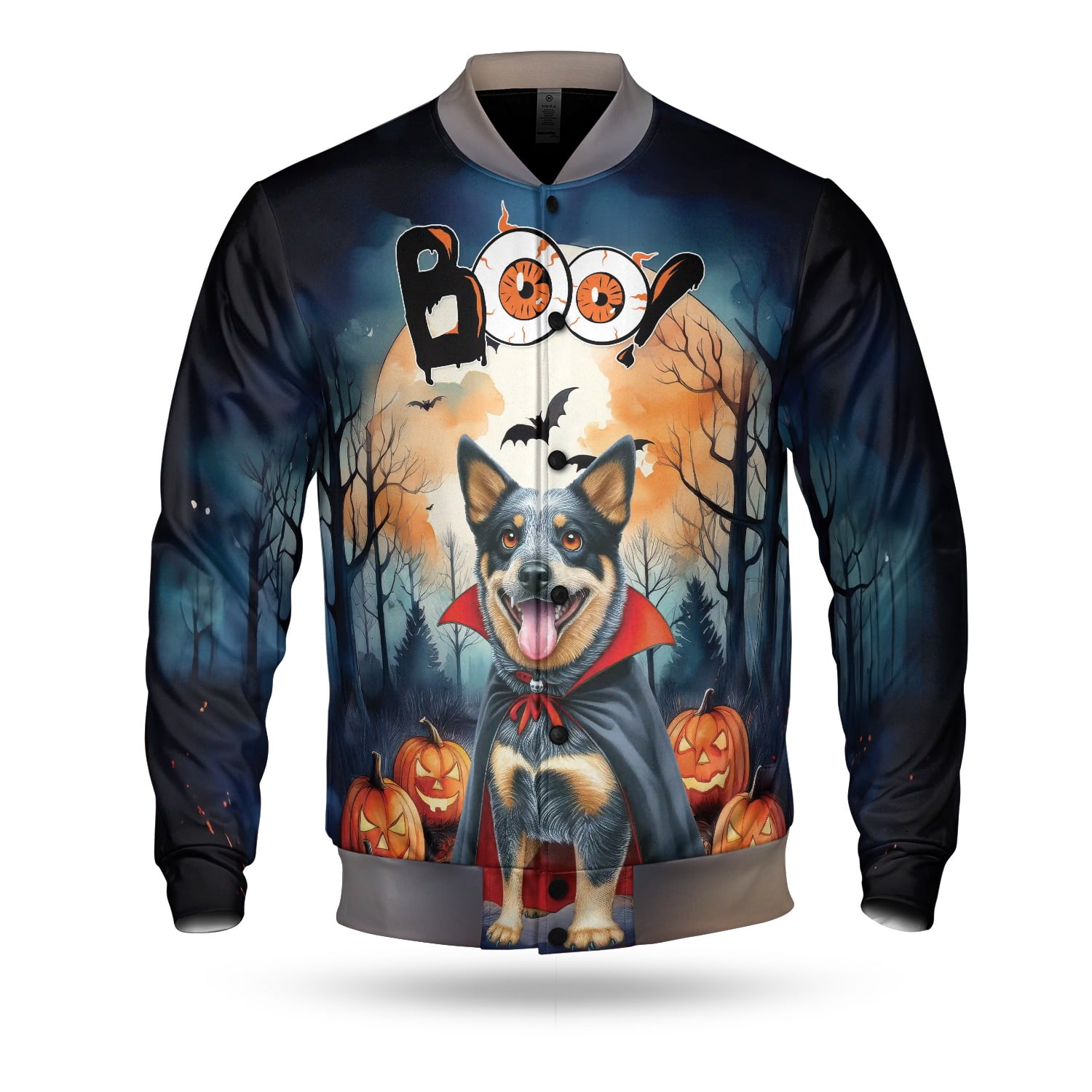 Happy Halloween Vampire Australian Cattle Dog BOO with Pumpkins Fun and ...