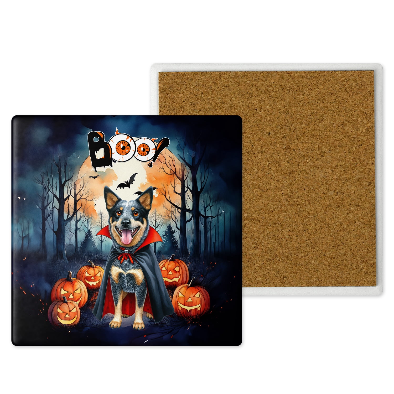Happy Halloween Vampire Australian Cattle Dog BOO with Pumpkins Fun and ...