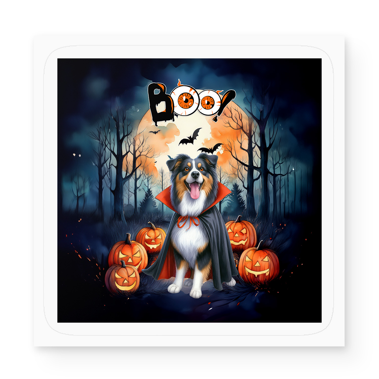 Happy Halloween Vampire Basset Hound BOO with Pumpkins Fun and Spooky ...