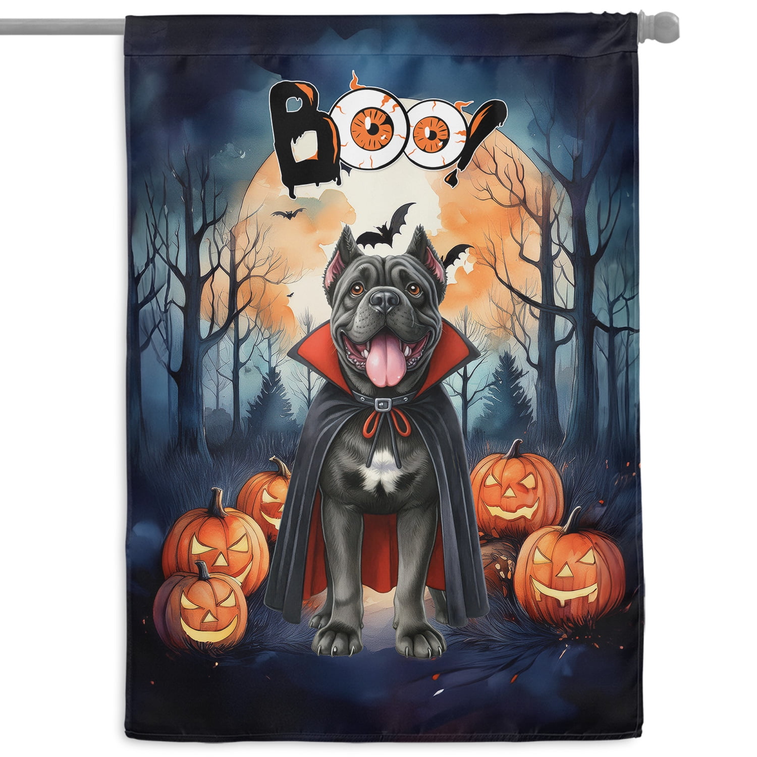 Happy Halloween Vampire Cane Corso BOO with Pumpkins Fun and Spooky ...