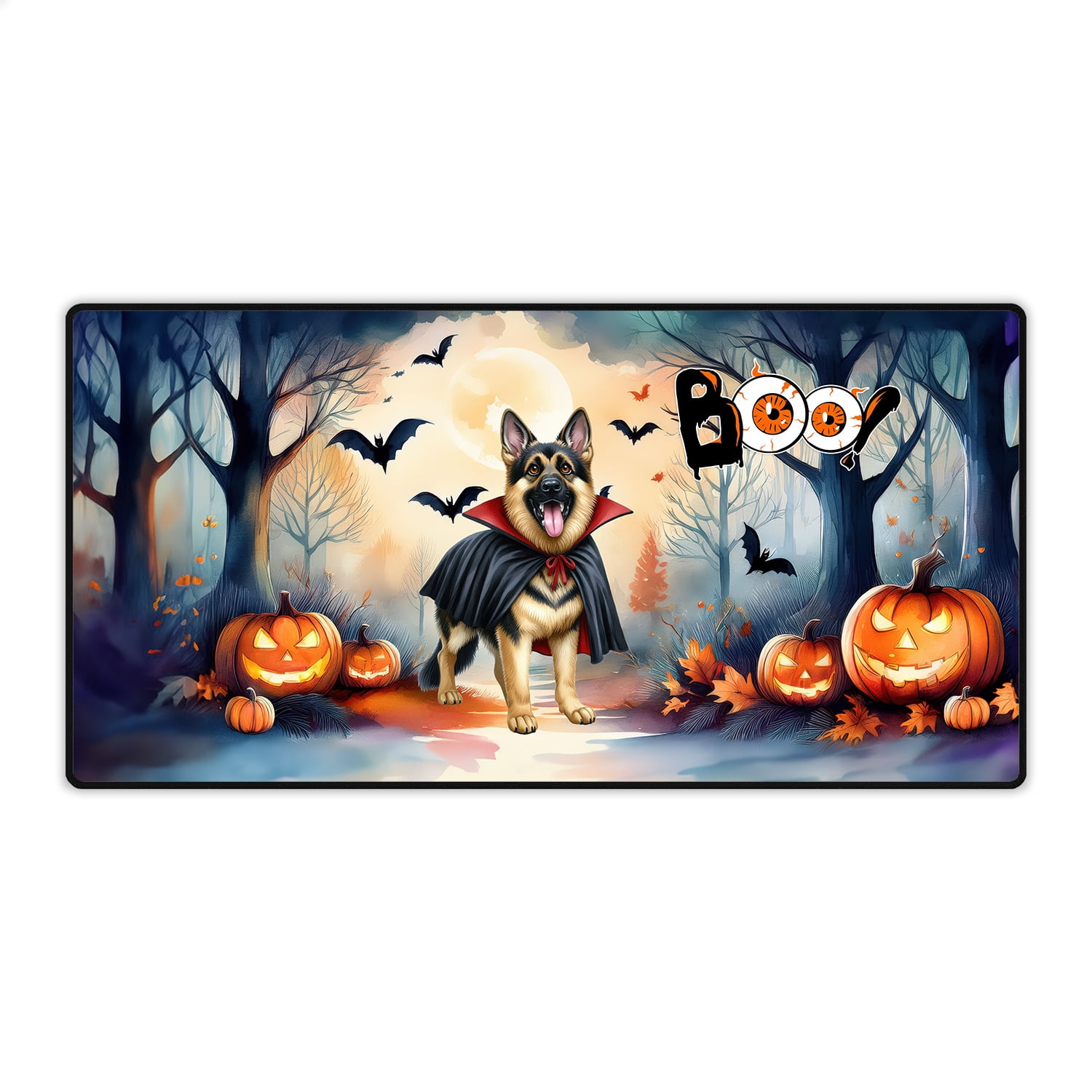Happy Halloween Vampire German Shepherd BOO with Pumpkins Fun and ...