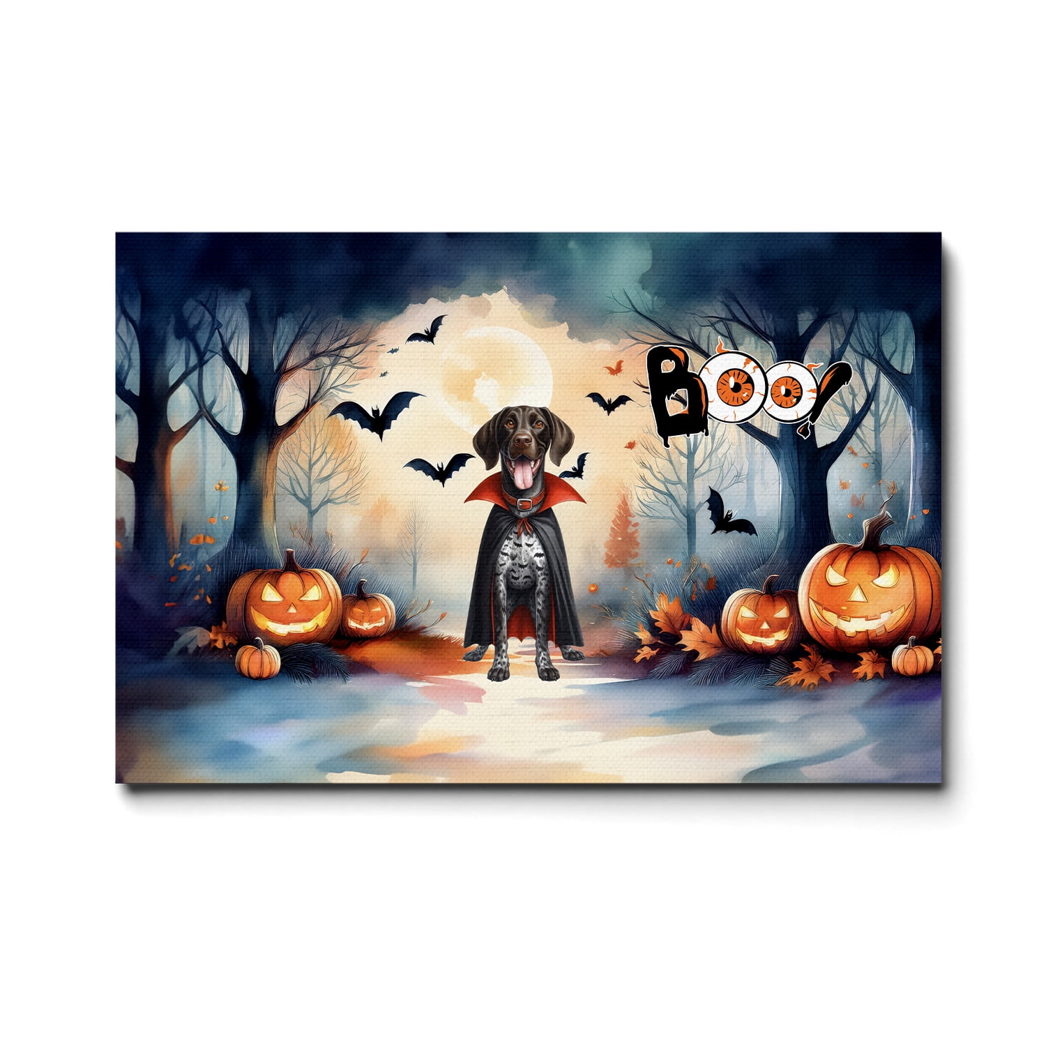 Happy Halloween Vampire German Shorthaired Pointer BOO with Pumpkins ...
