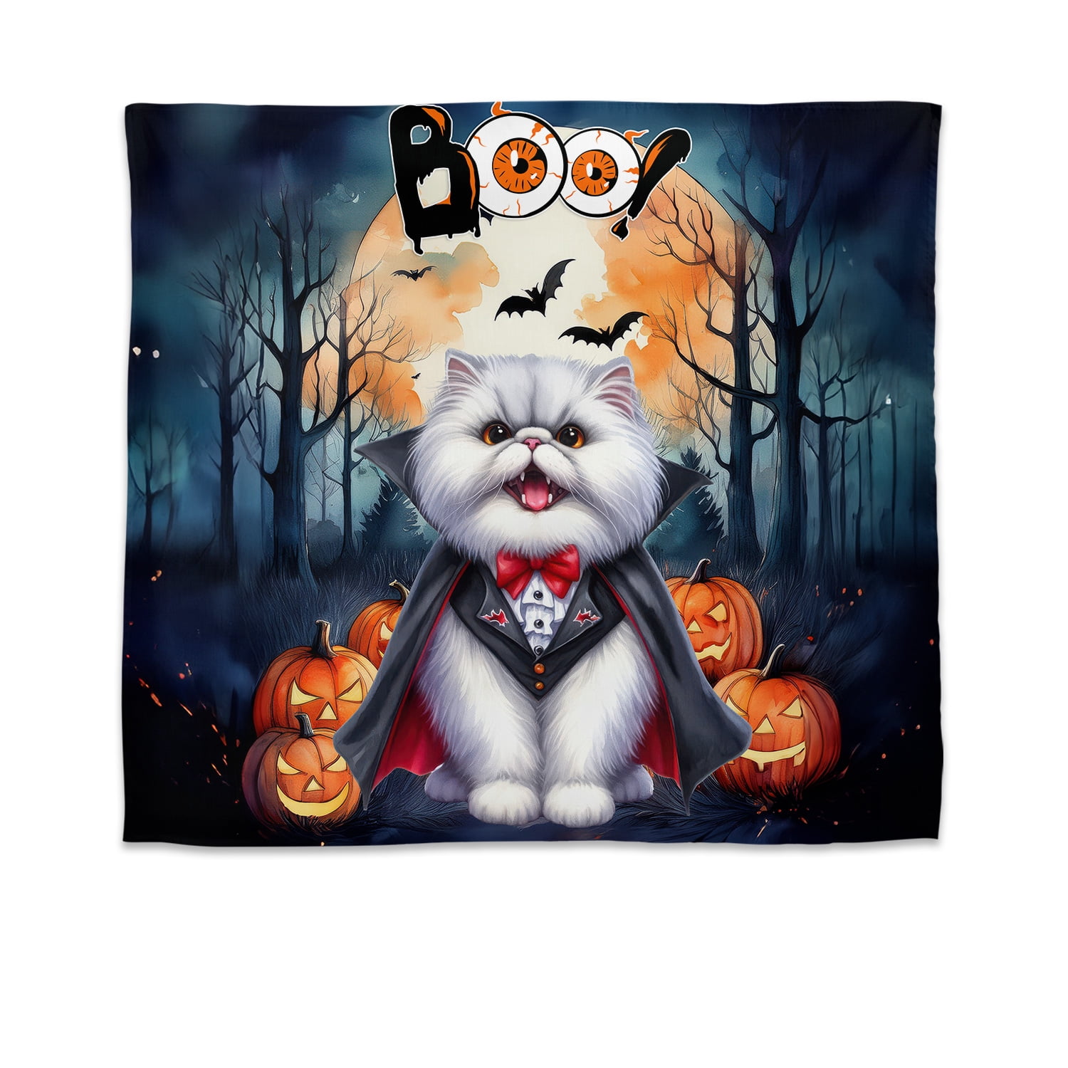 Happy Halloween Vampire Persian BOO with Pumpkins Fun and Spooky ...
