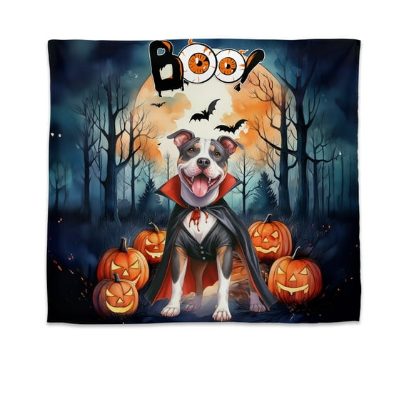 Happy Halloween Vampire Pitbull BOO with Pumpkins Fun and Spooky ...