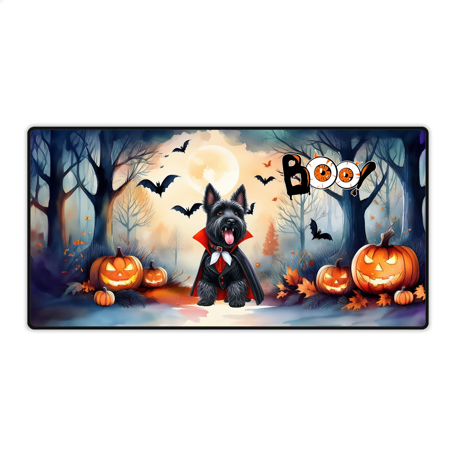 Happy Halloween Vampire Scottish Terrier BOO with Pumpkins Fun and ...