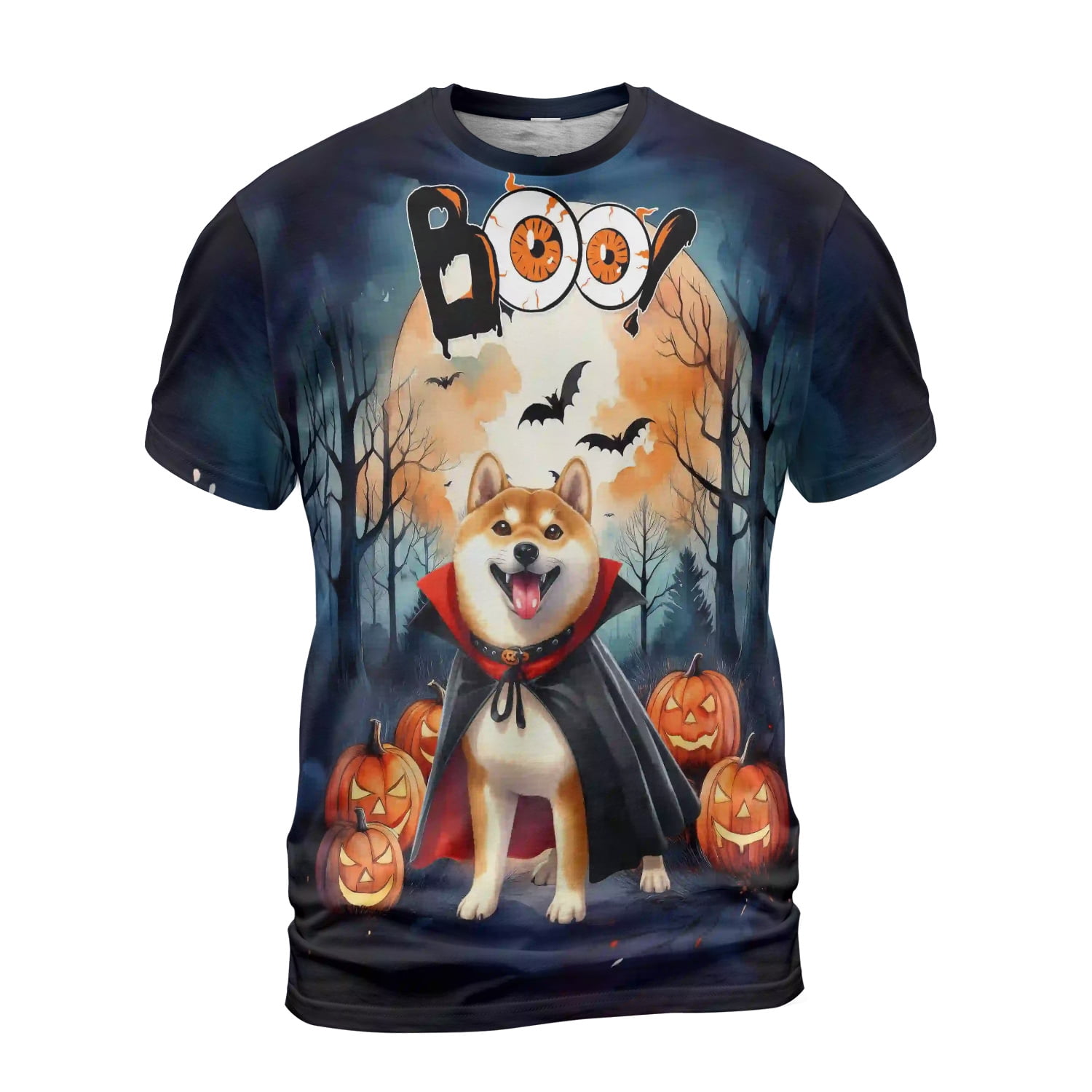 Happy Halloween Vampire Shiba Inu BOO with Pumpkins Fun and Spooky All ...