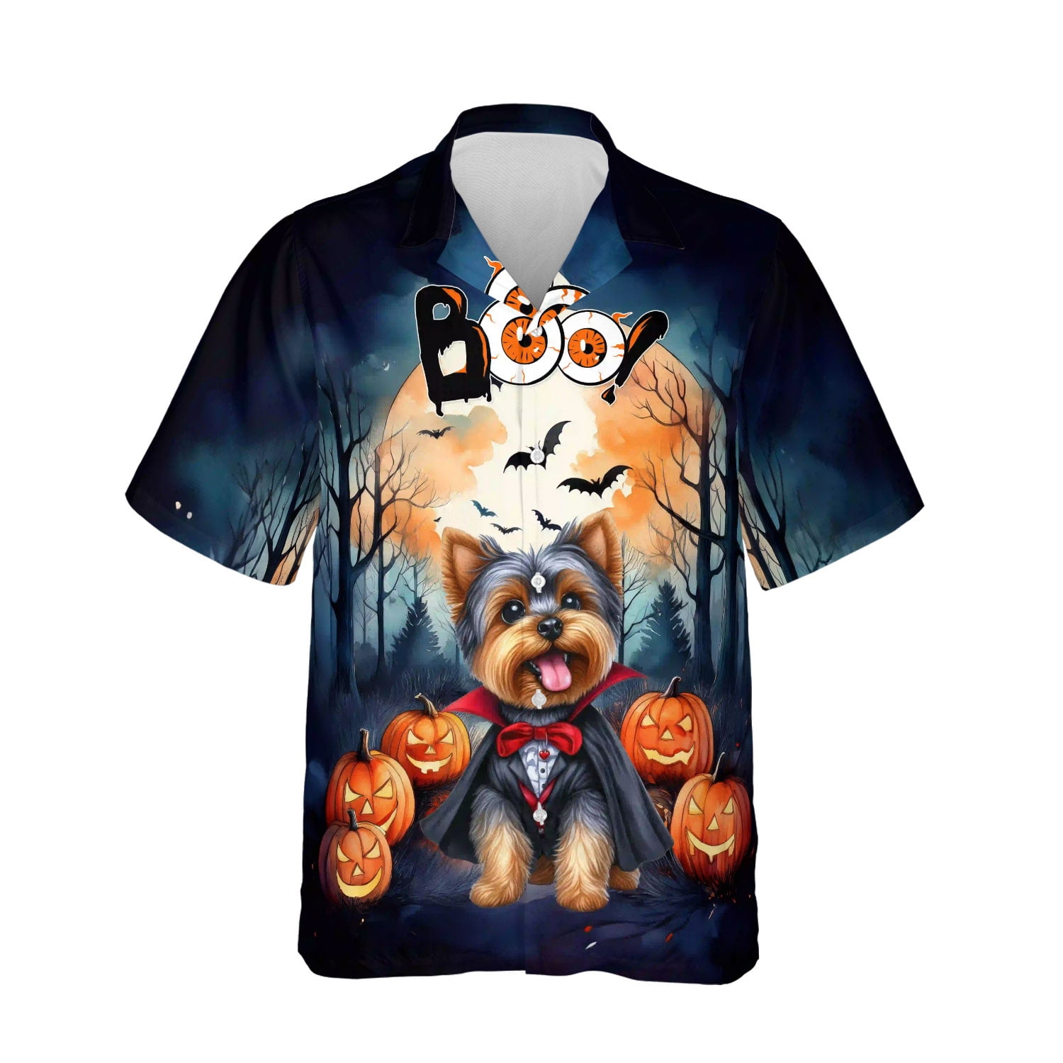 Happy Halloween Vampire Yorkshire Terrier BOO with Pumpkins Fun and ...