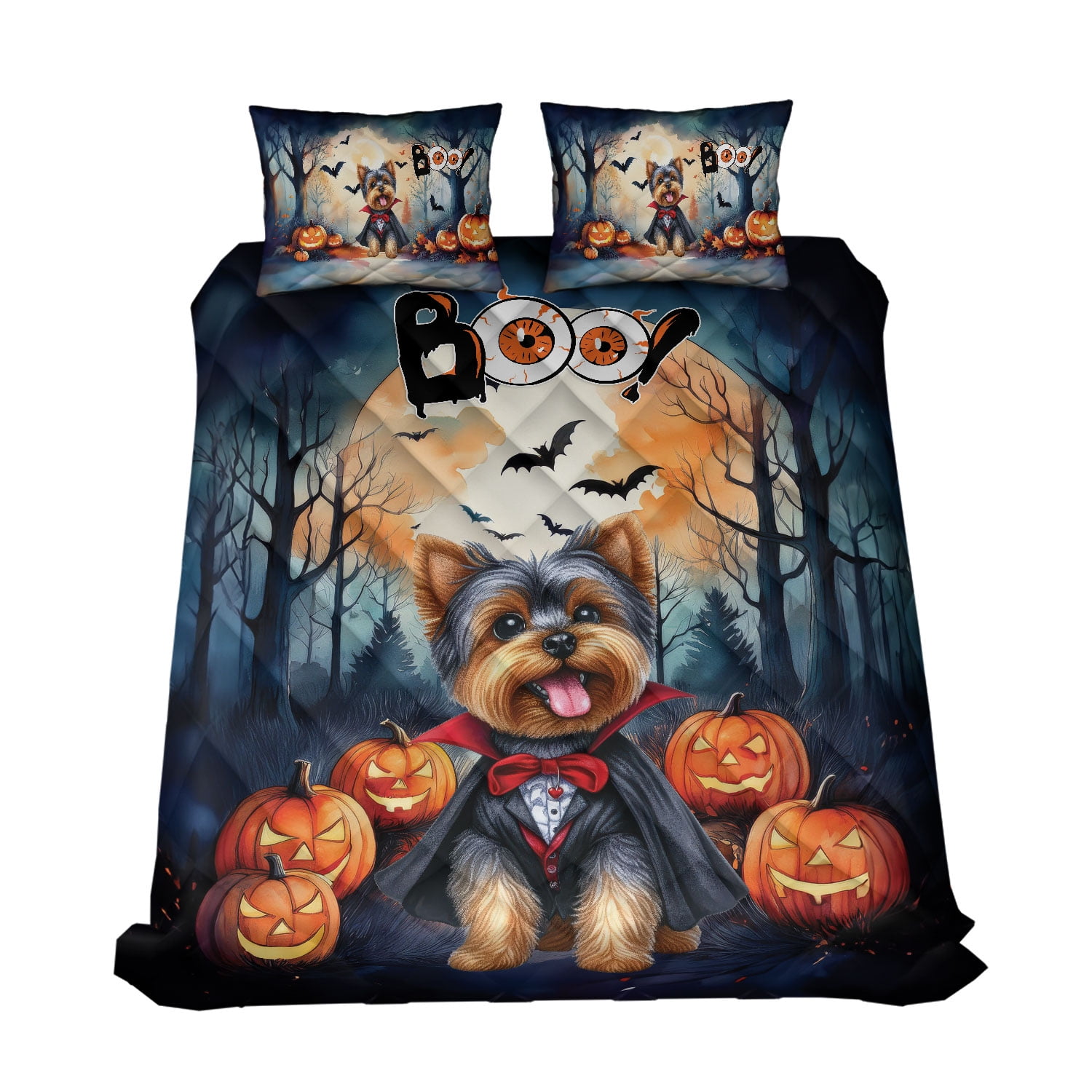 Happy Halloween Vampire Yorkshire Terrier BOO with Pumpkins Fun and ...