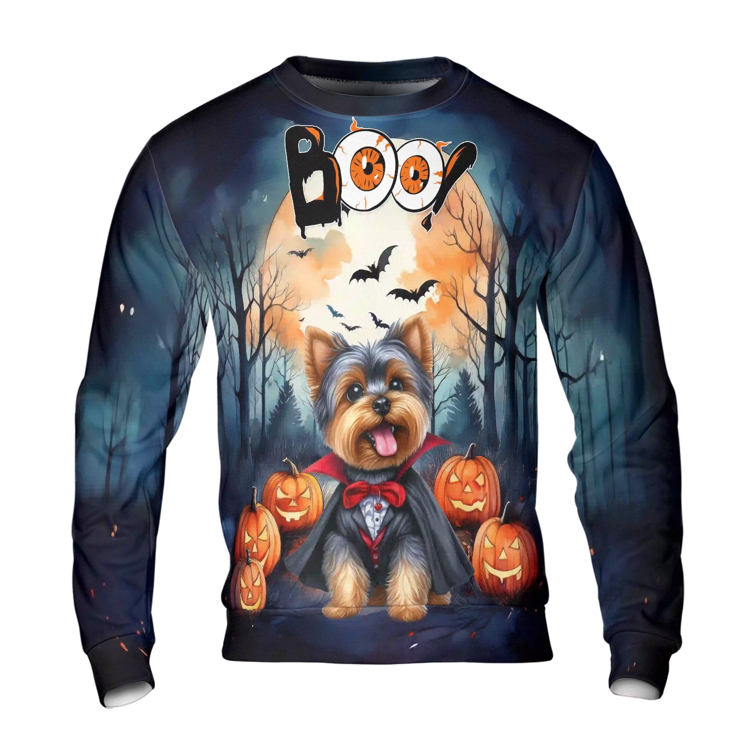 Happy Halloween Vampire Yorkshire Terrier BOO with Pumpkins Fun and ...