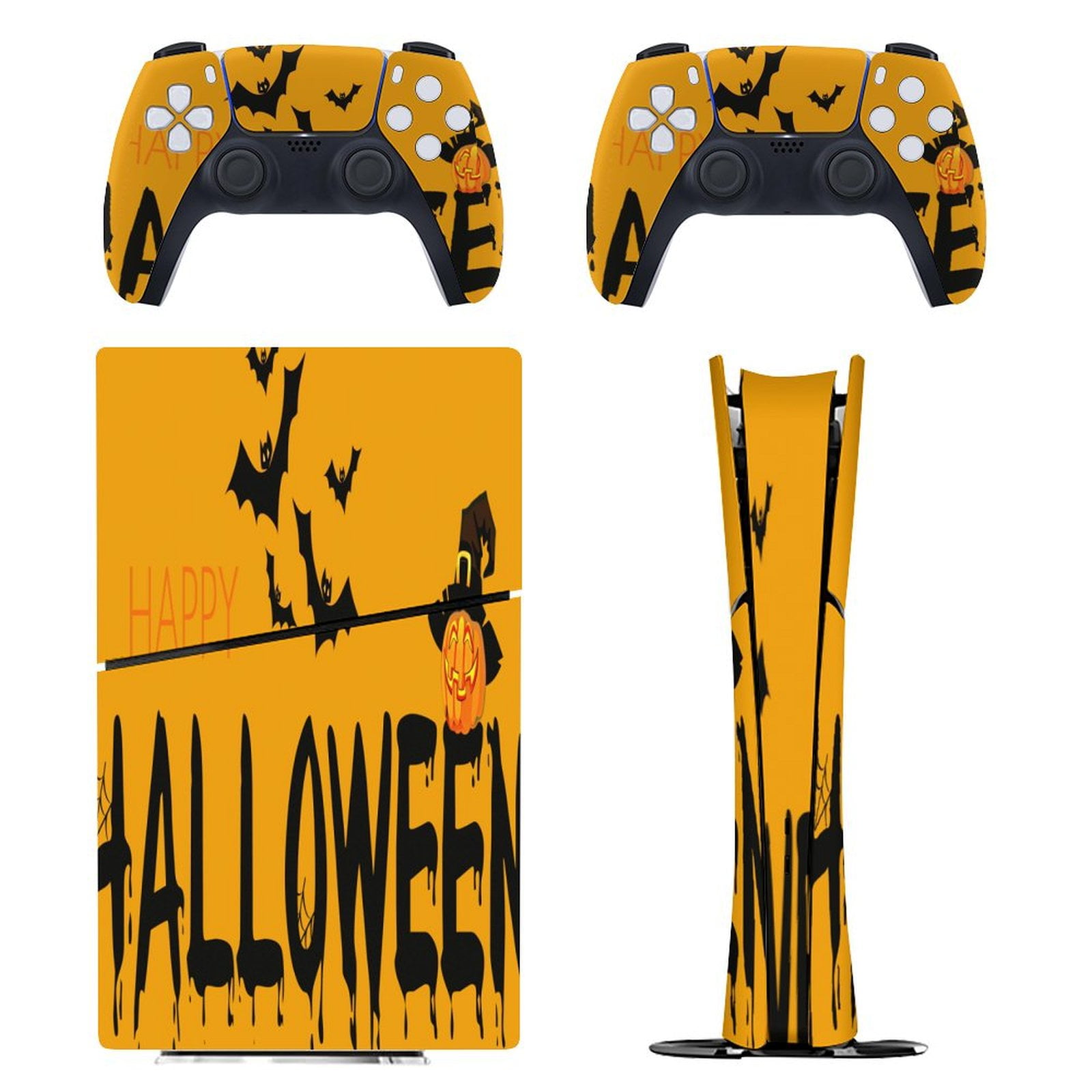 Happy Halloween, Words, Pumpkins, Bats PS5/PS5 Slim Digital Disc Skin ...
