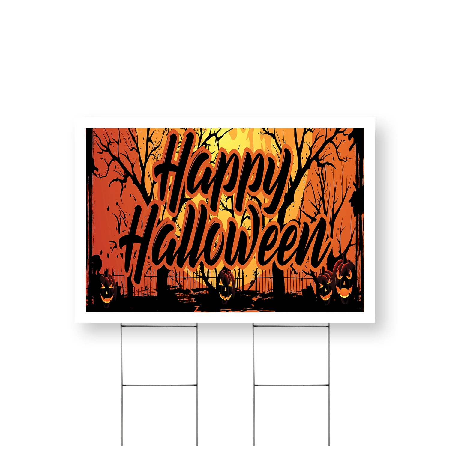 Happy Halloween Yard Sign 24 Inch x 36 Inch Single Sided Weatherproof ...