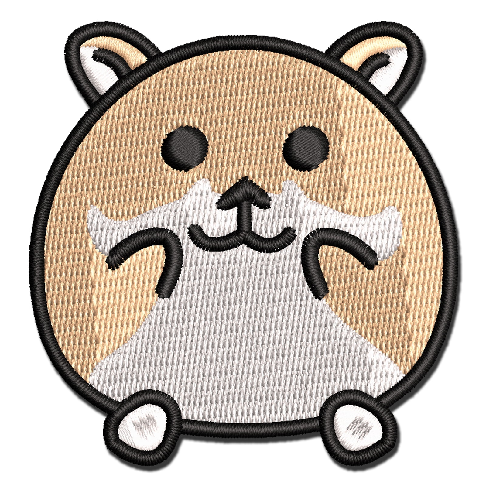 Happy Hamster Applique Multi-Color Embroidered Iron-On Patch - 2.5 Inch ...
