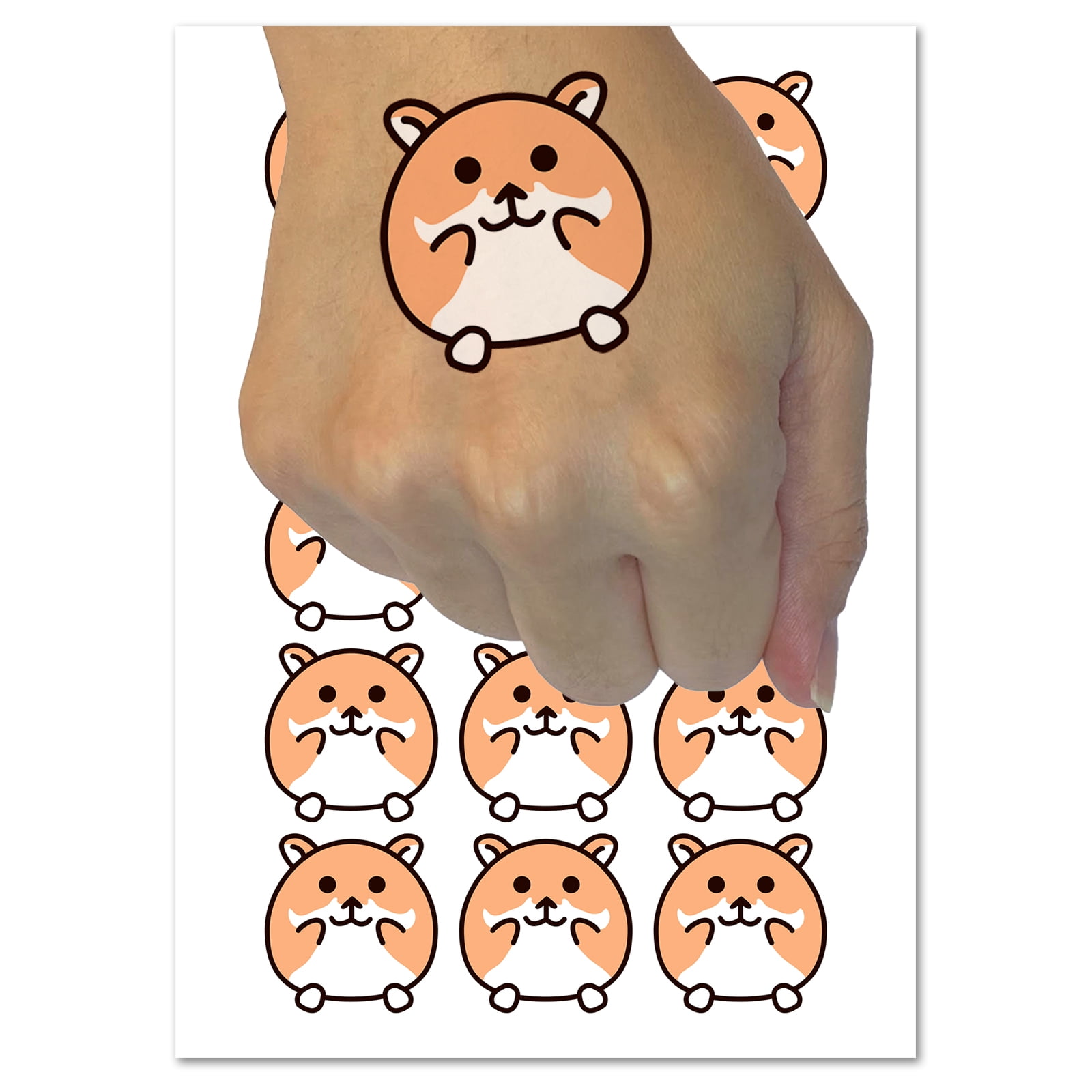 Happy Hamster Water Resistant Temporary Tattoo Set Fake Body Art ...