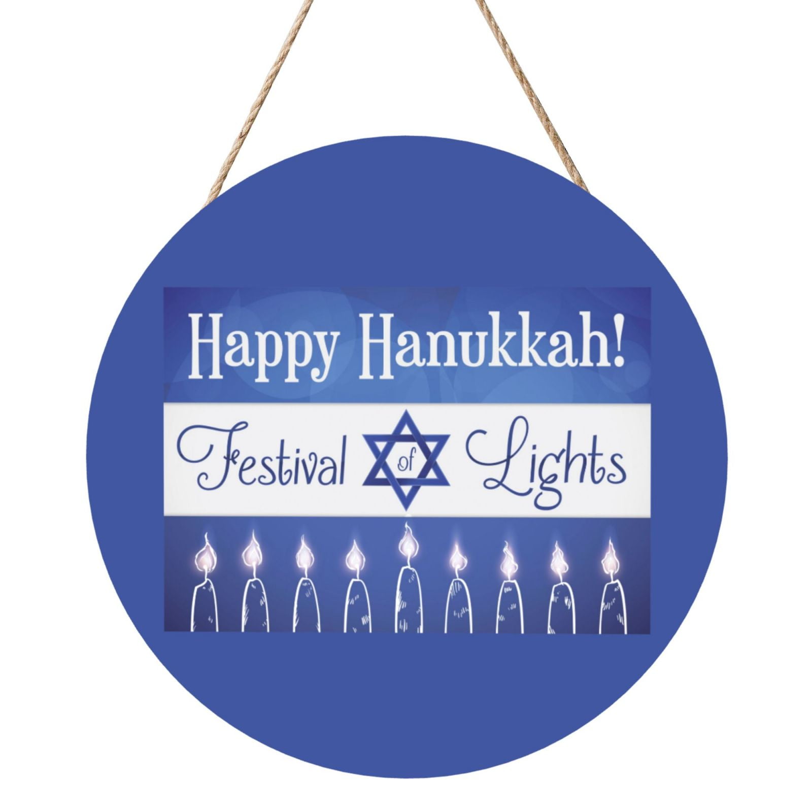 Happy Han-ukkah J-e-wi-sh Chanukah Holiday Wooden Hanging Sign Ornament ...