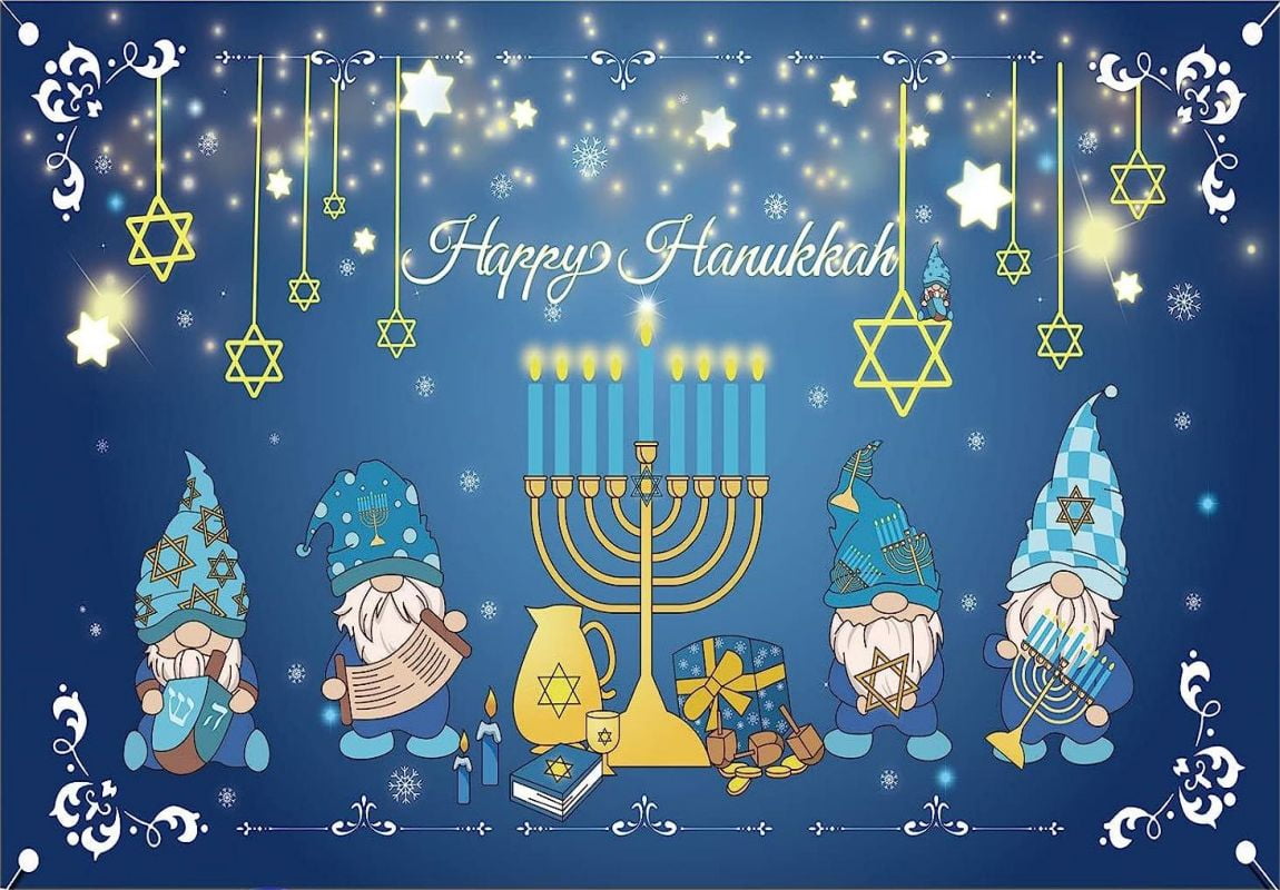 Happy Hanukkah Background Lantern Photography Backdrops Party Custom ...