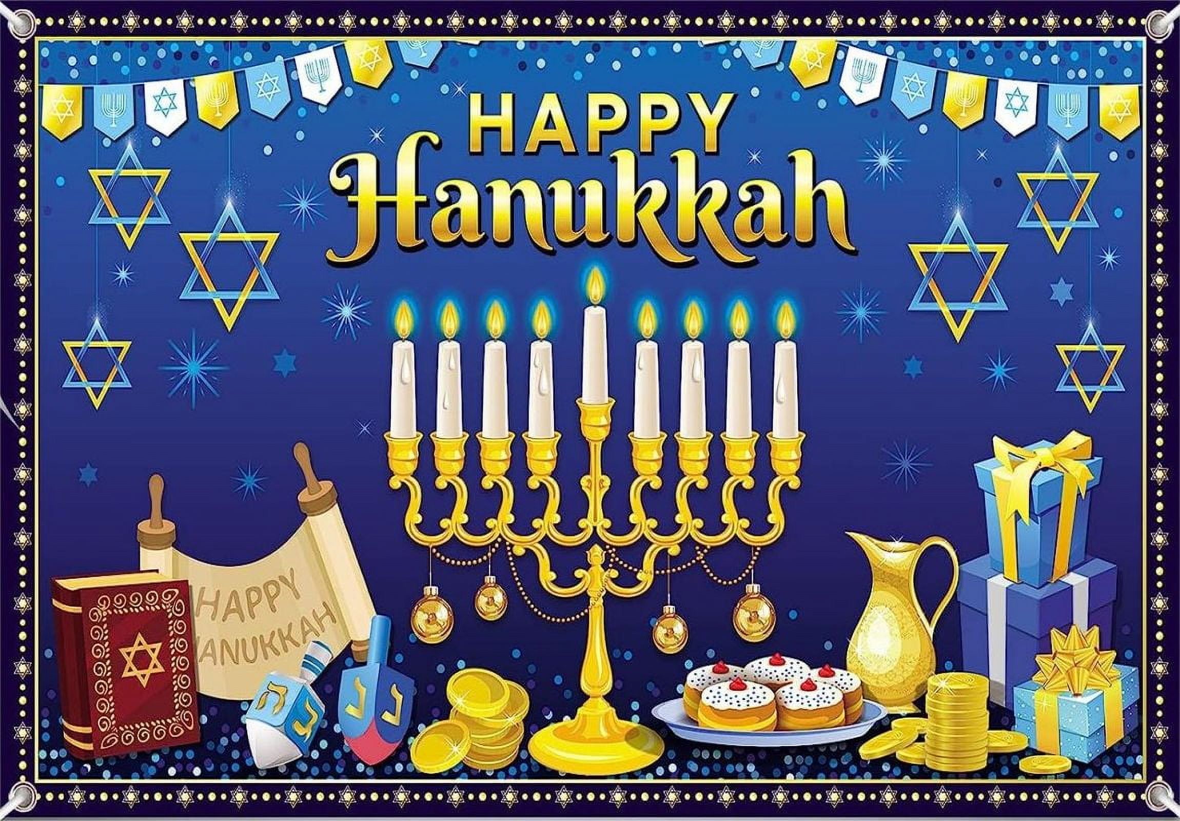 Happy Hanukkah Background Party Photography Backdrops Lantern Baby ...