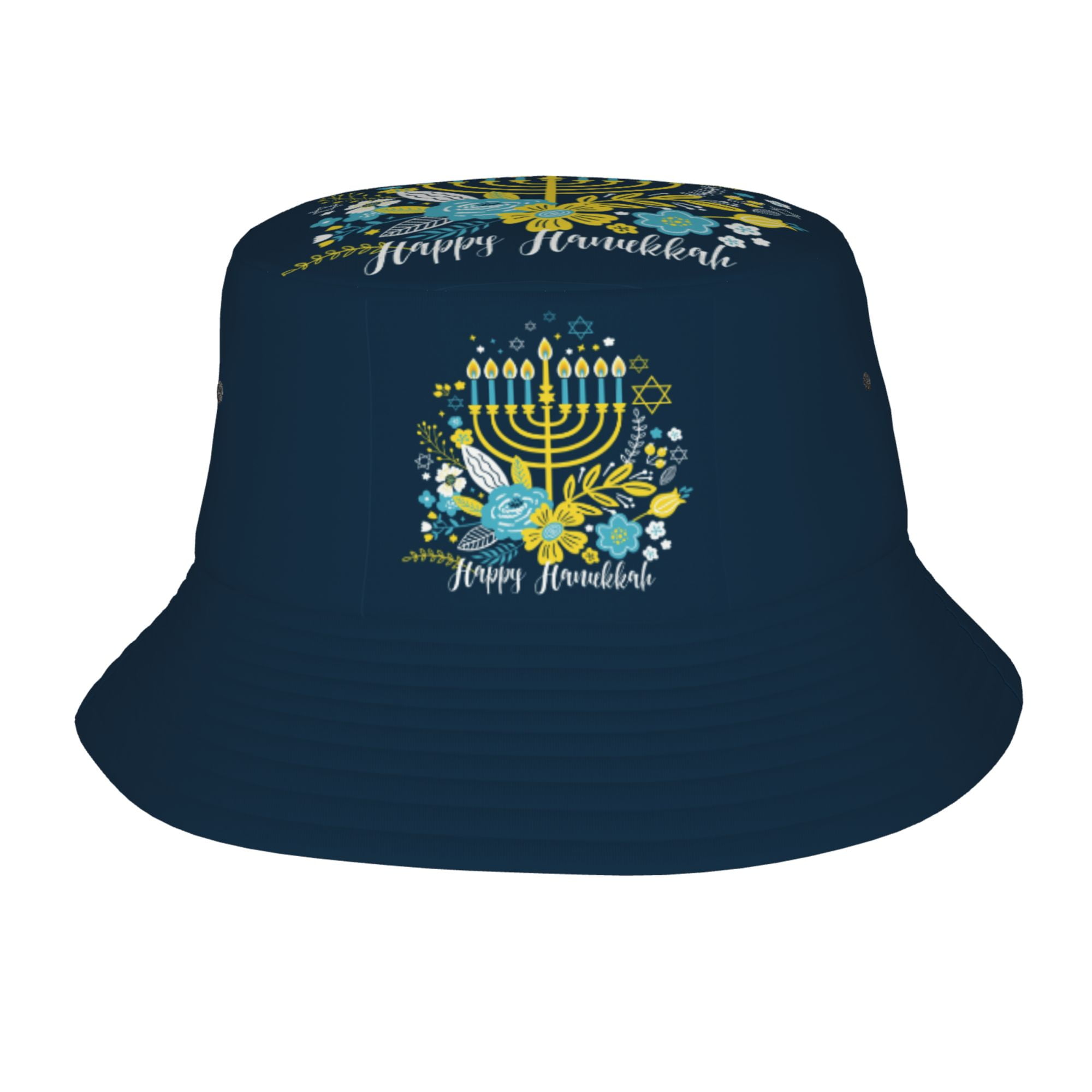 Happy Hanukkah Bucket Hat Foldable Fisherman Outdoor Summer Camping ...